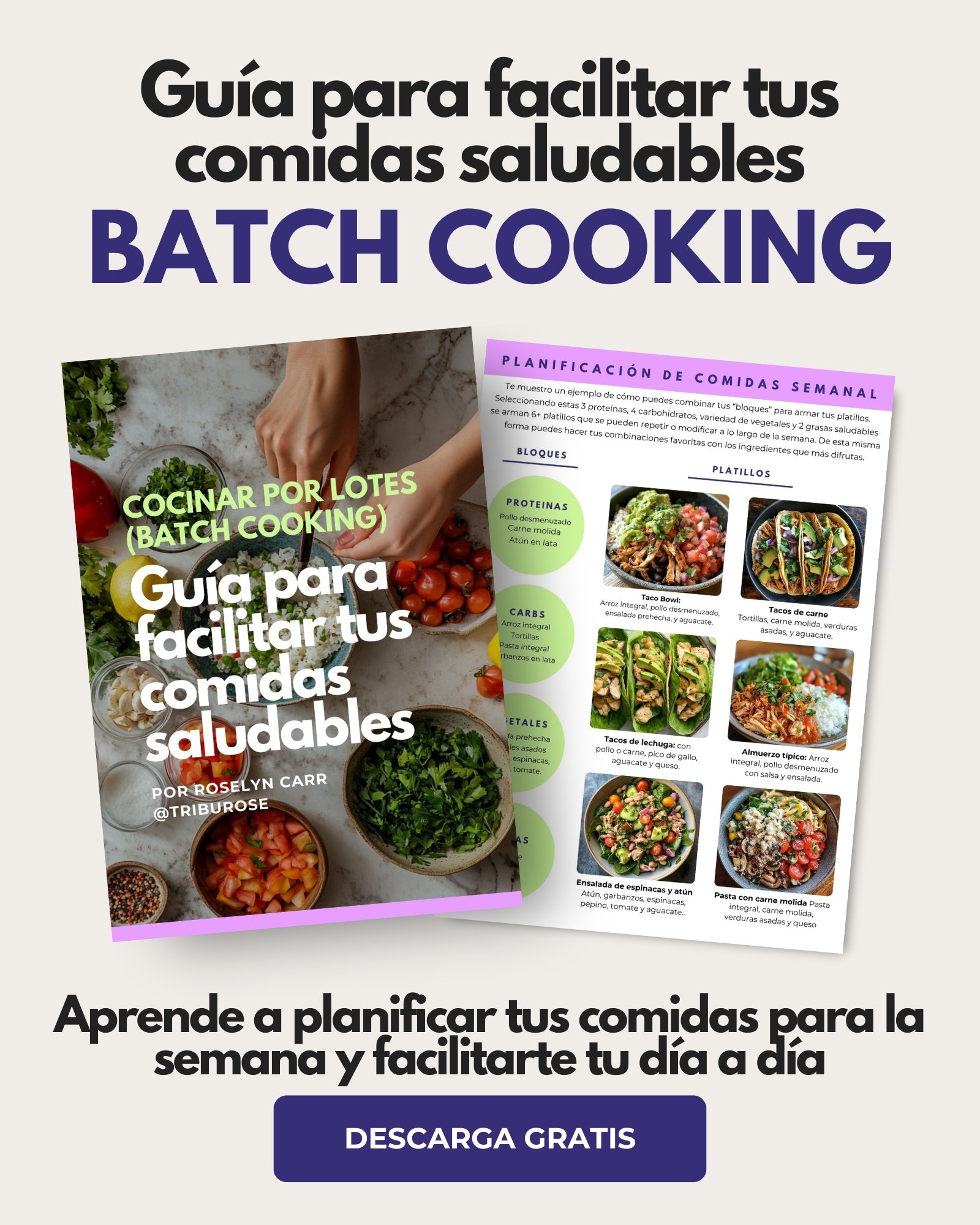 Guia para facilitar tus comidas saludables: Batch Cooking - Payhip