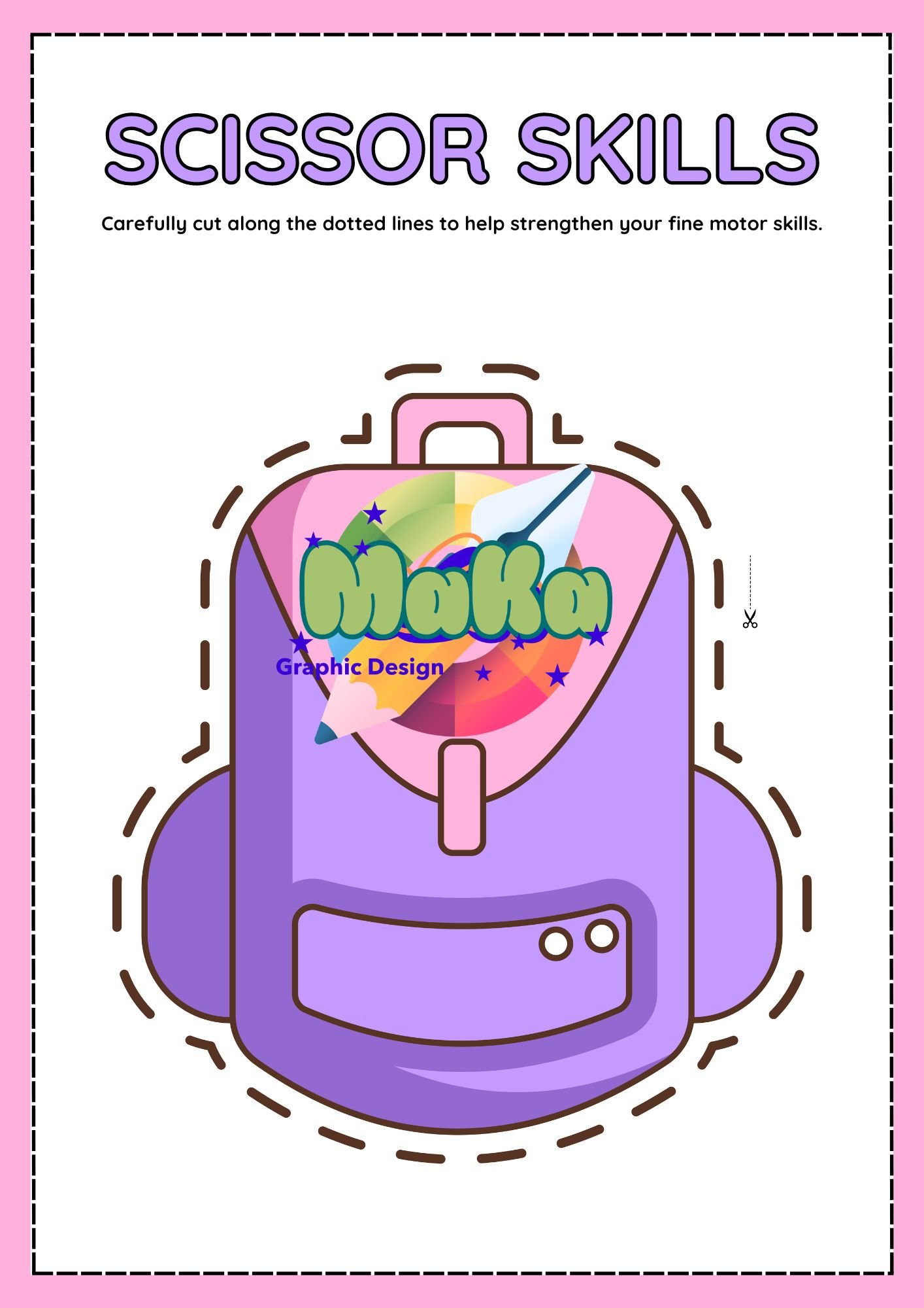 Scissor Skills Workbook: Fine Motor Skills (18 Pages) - Payhip