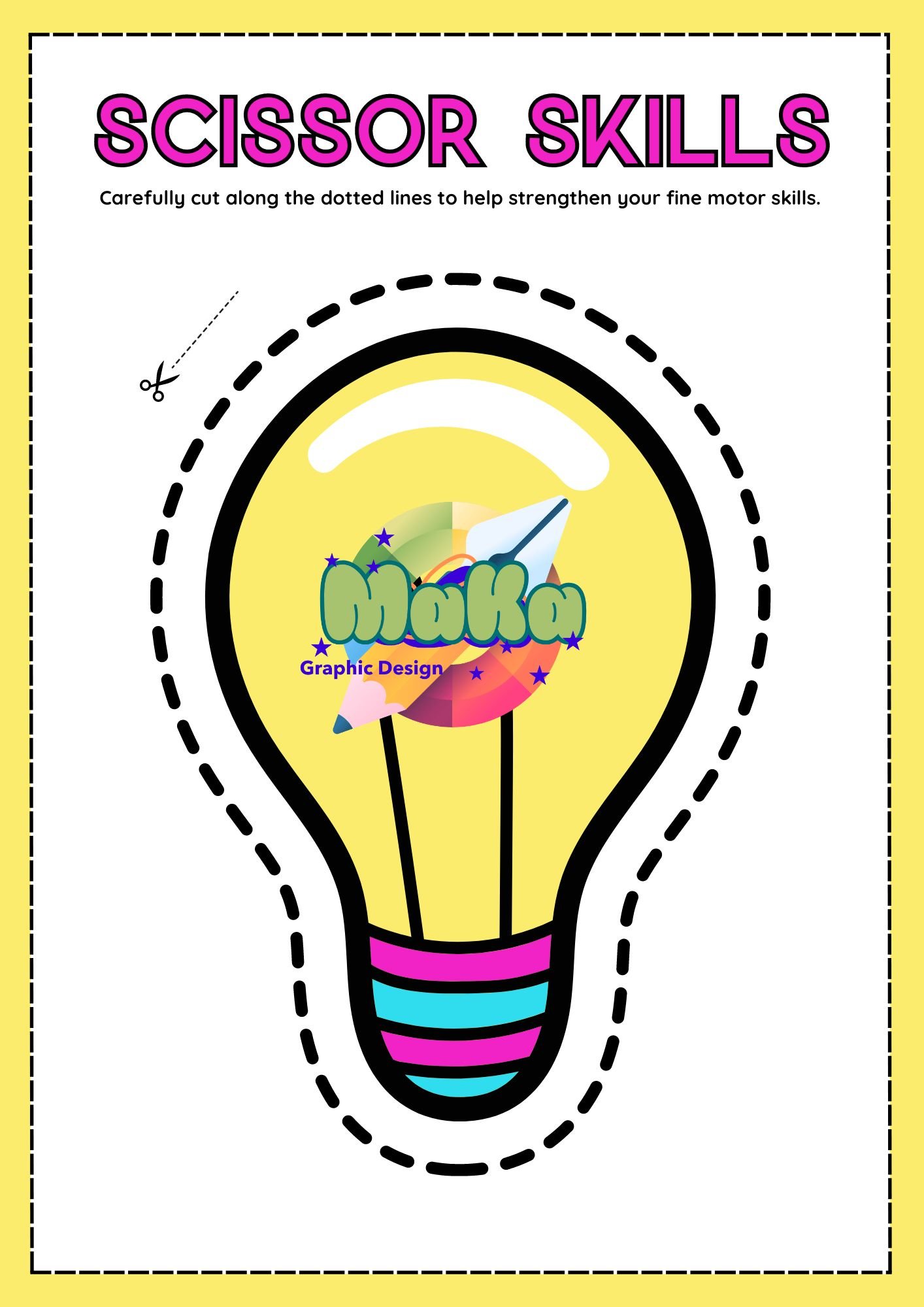 Scissor Skills Workbook: Fine Motor Skills (16 Pages) - Payhip