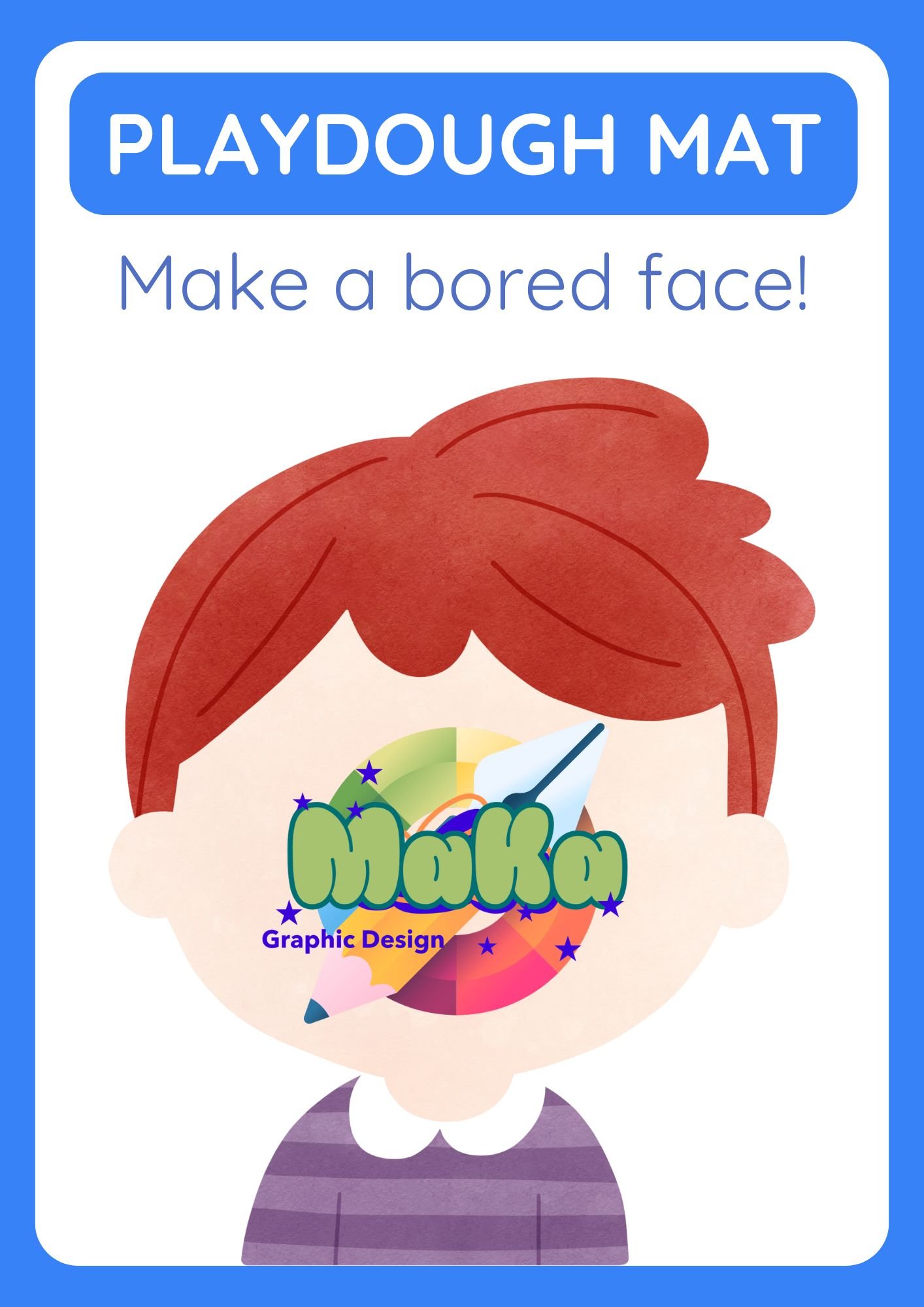Playdough Mat: Create a Bored Face! (11 PDF Pages) - Payhip