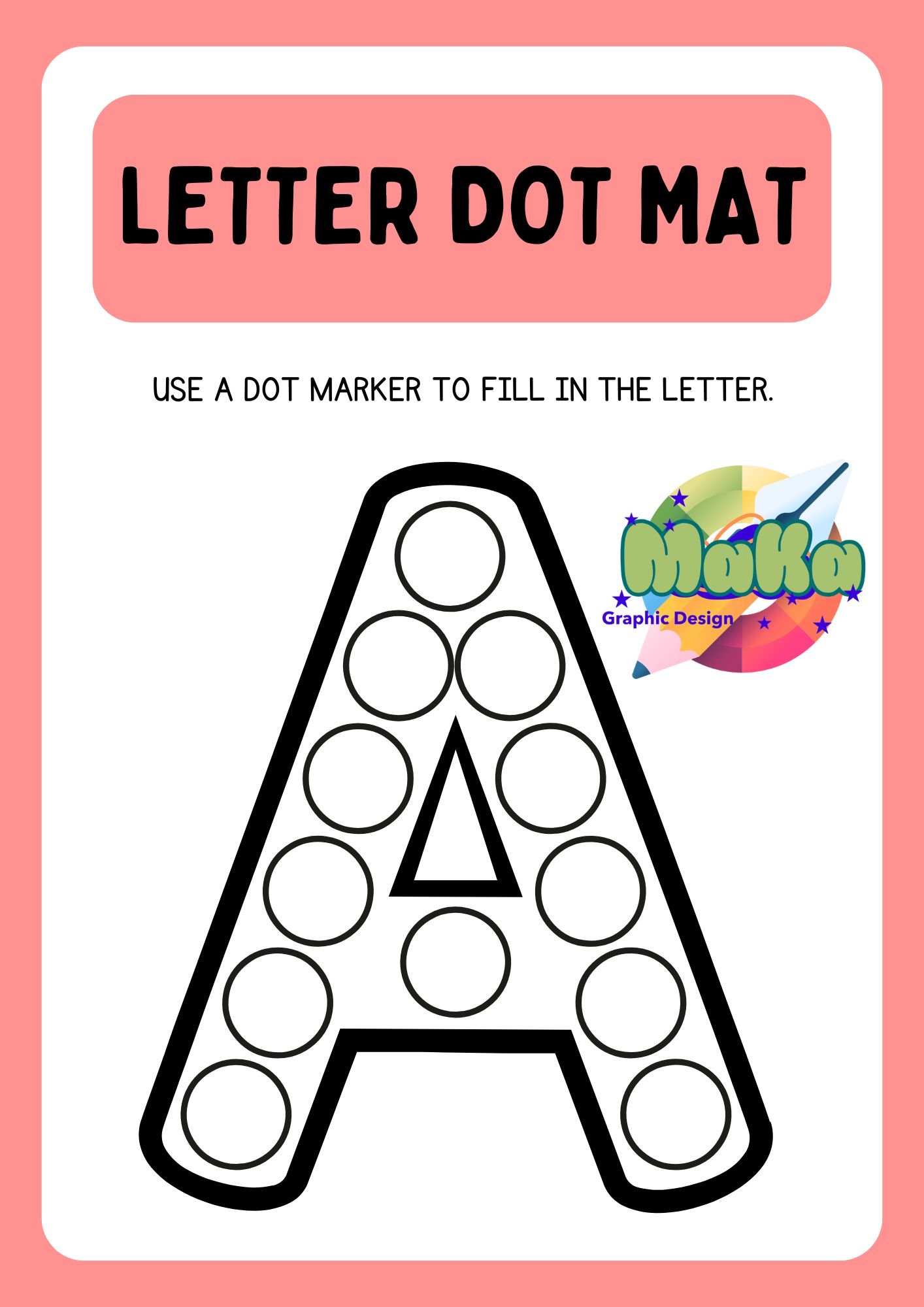 Letter Dot Mat – Fill Letters with Dot Markers (26 PDF Pages) - Payhip