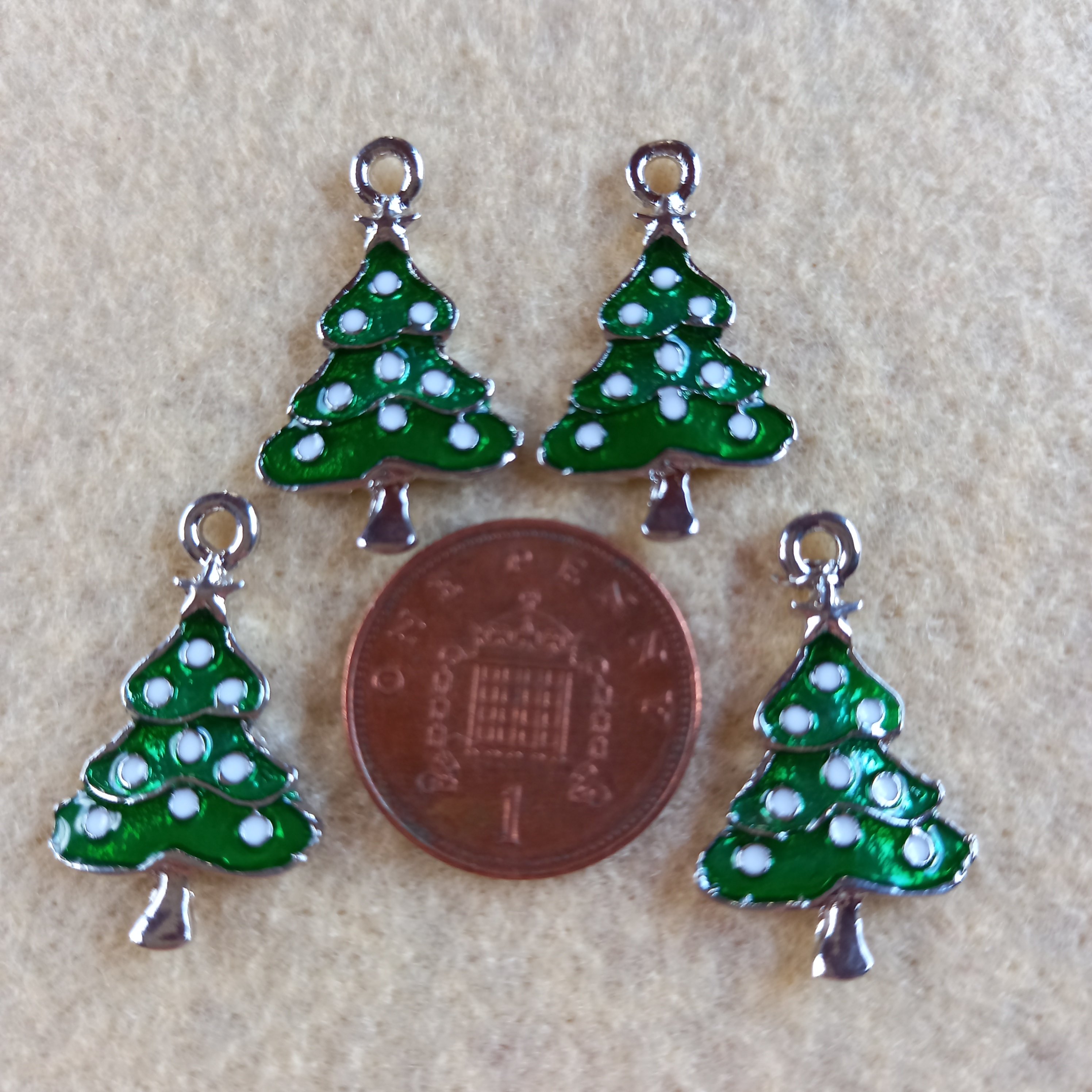 Pack of 4 Christmas Tree Charms 25mm - Payhip
