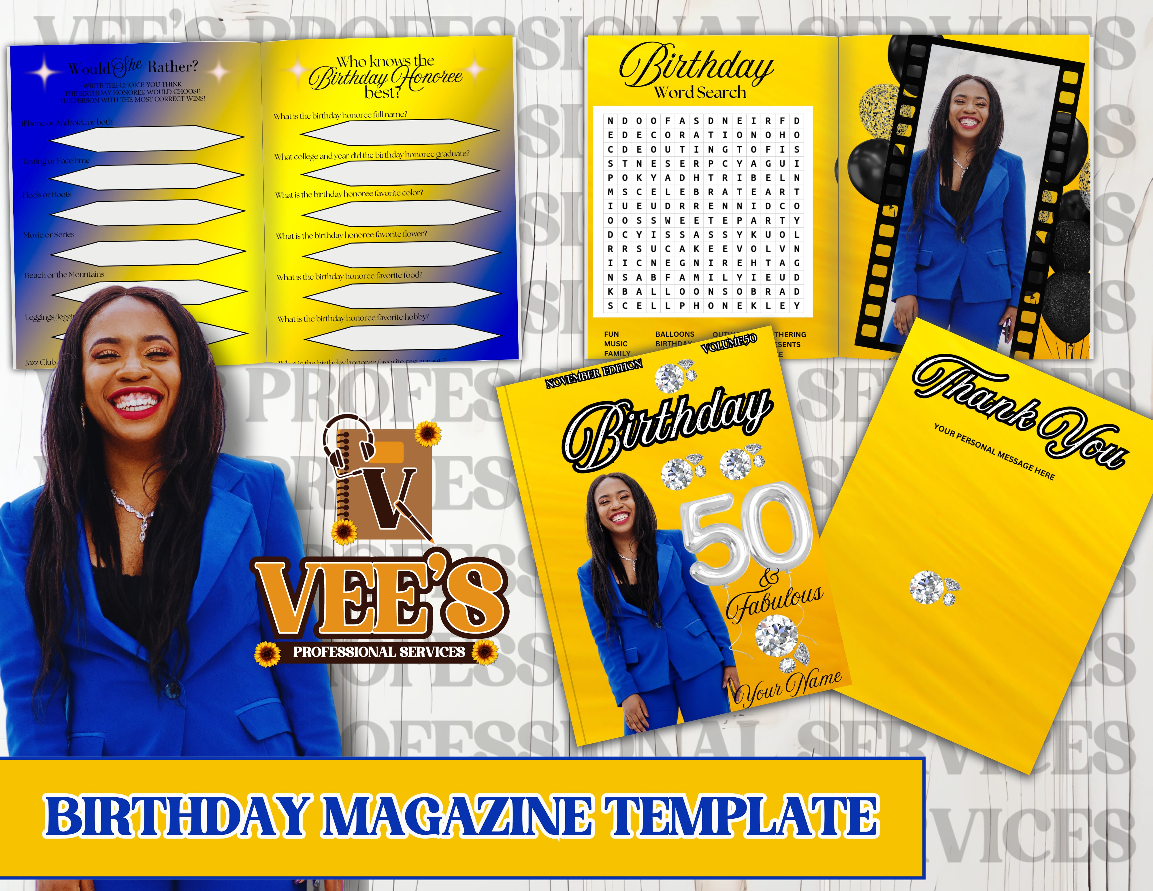 Birthday Booklet Template - Payhip