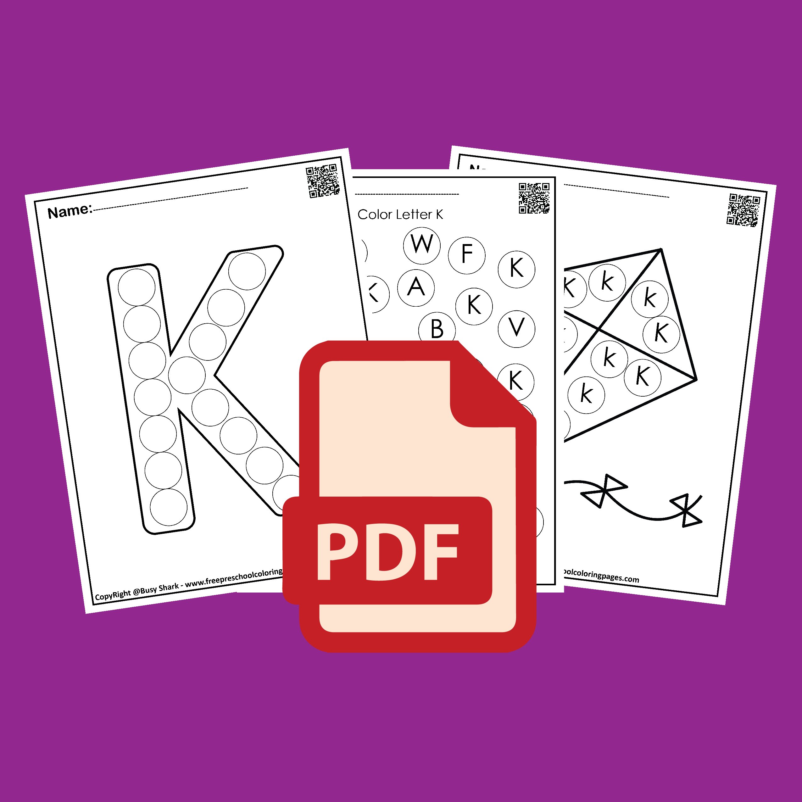 Letter K do a dot marker preschool coloring book