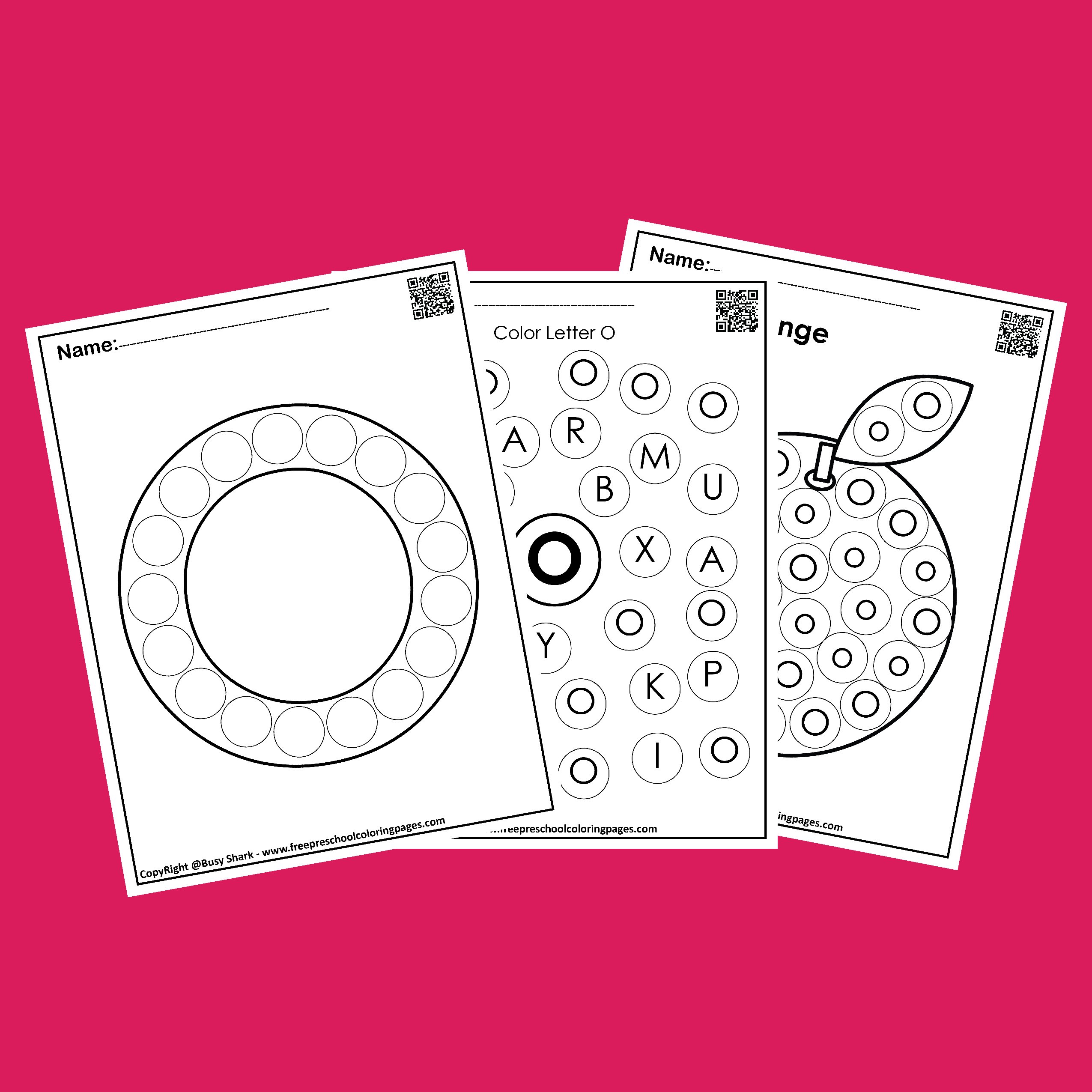 Letter O do a dot marker preschool coloring book