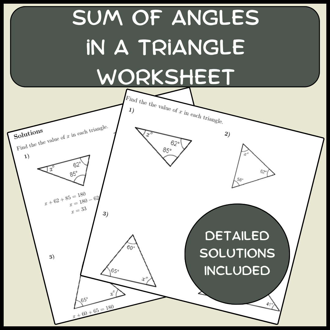 Angles Of A Triangle Worksheet