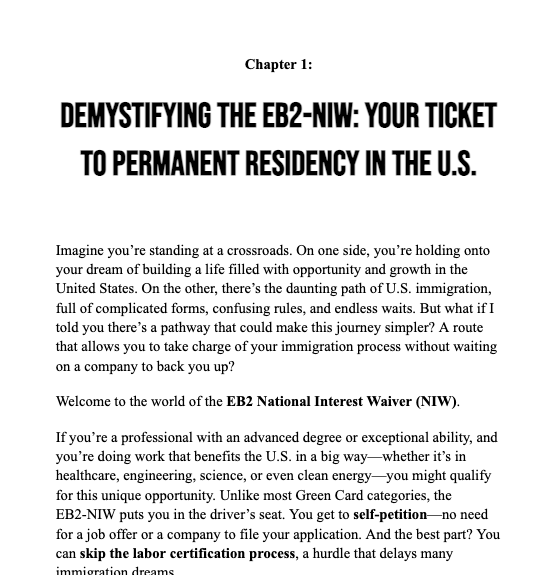 The Ultimate EB2-NIW DIY Guide – The #NoBullshit Step-by-Step Guide to Petitioning Your EB2-NIW