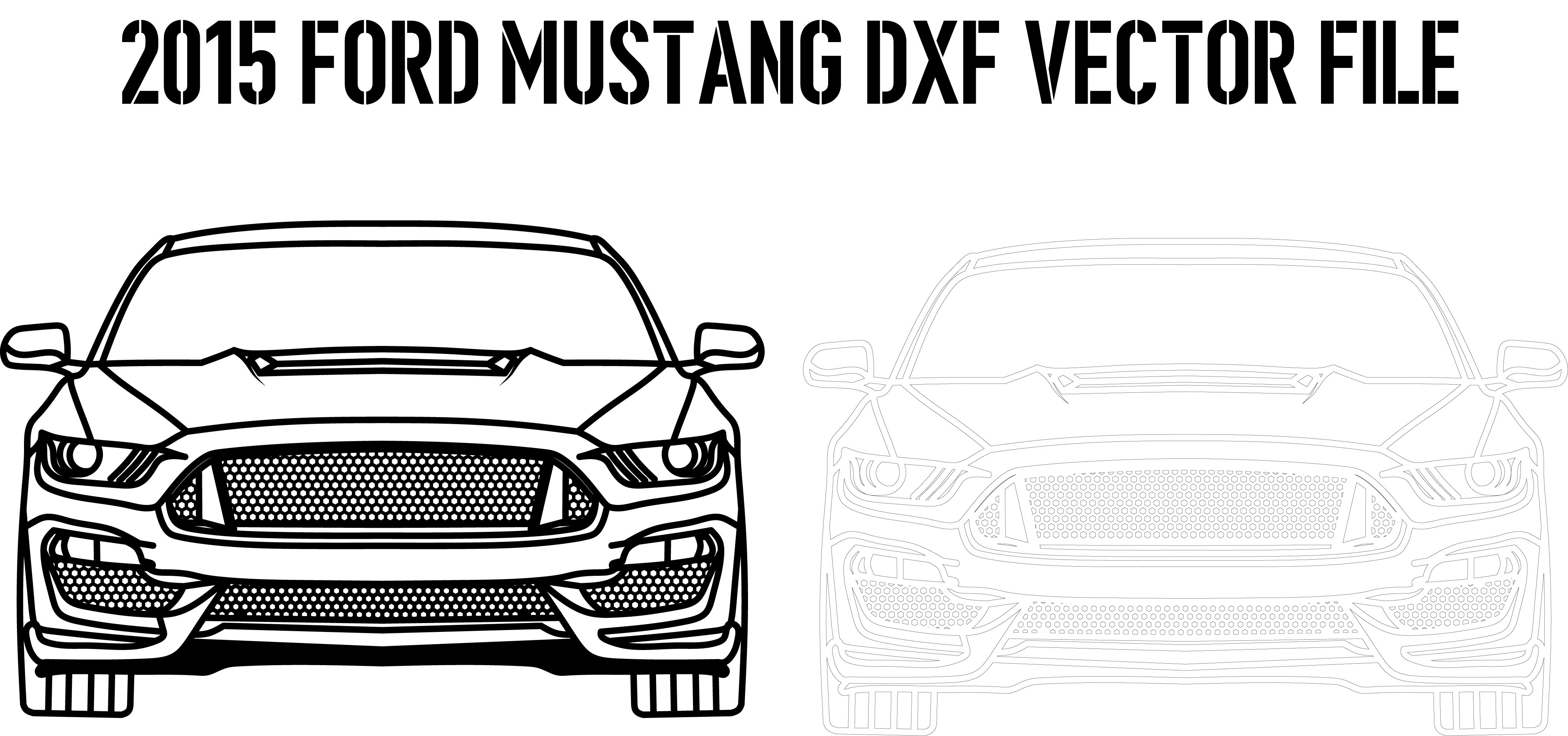 2015 Ford Mustang DXF Vector File for CNC Cutting - Payhip