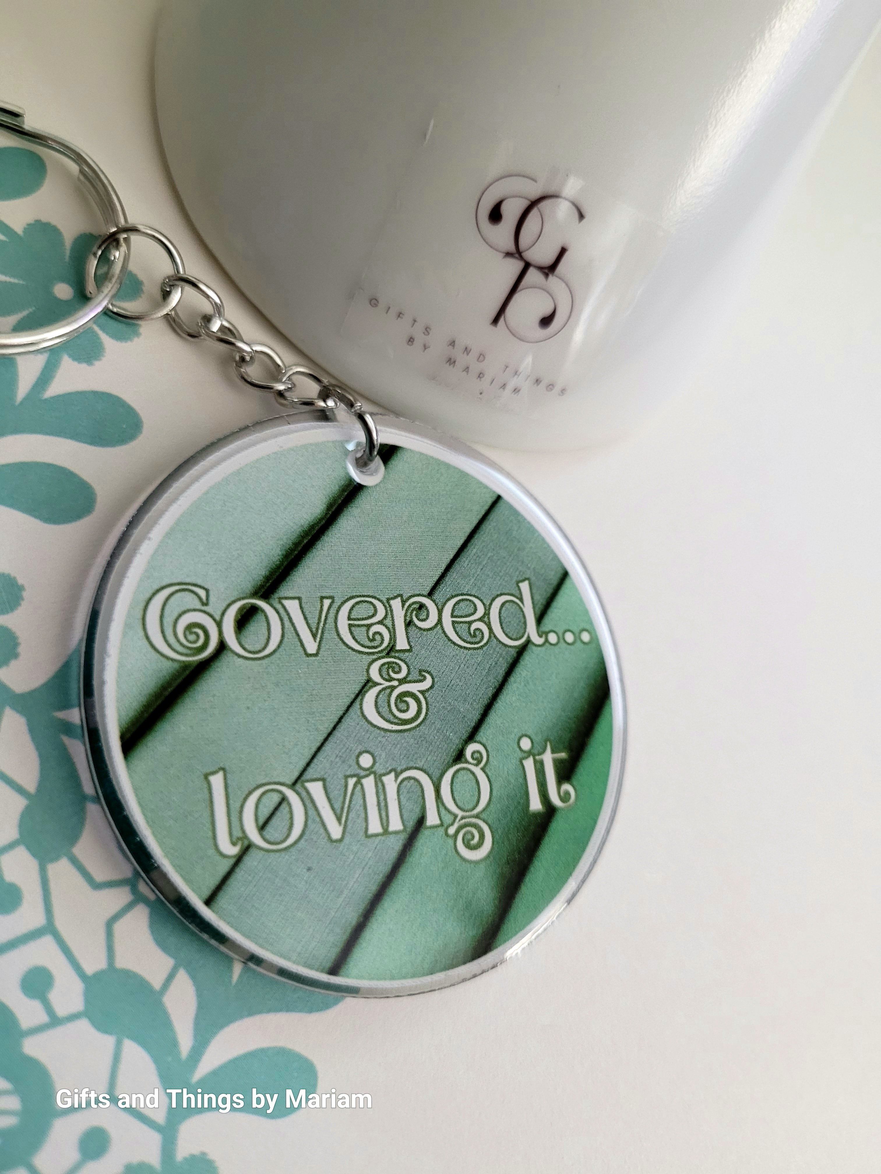 Covered and Loving It Acrylic Resin Keychain (green) - Payhip