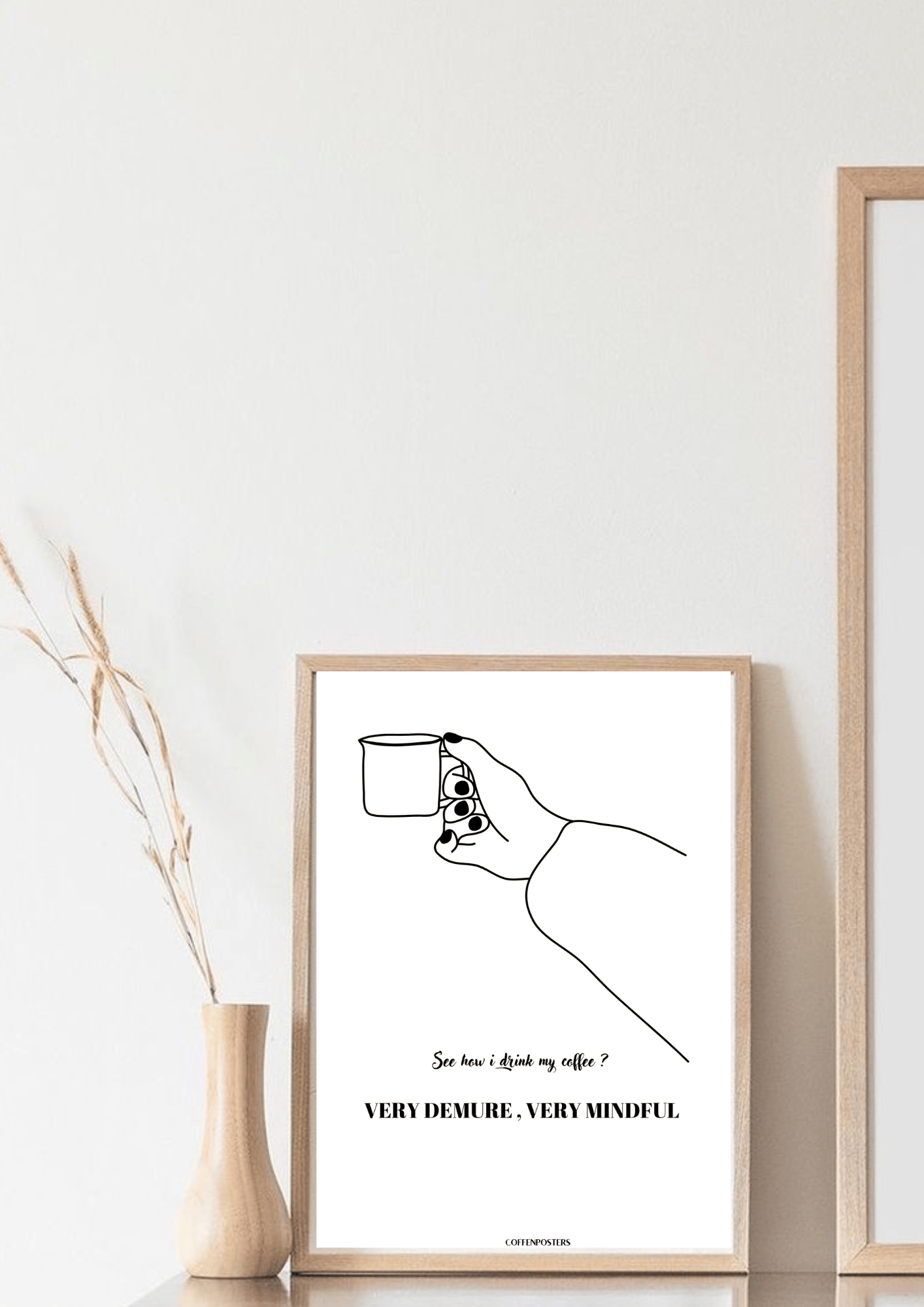 "Very demure , very mindful " Coffee Print – A3 Minimalist Coffee Art ...