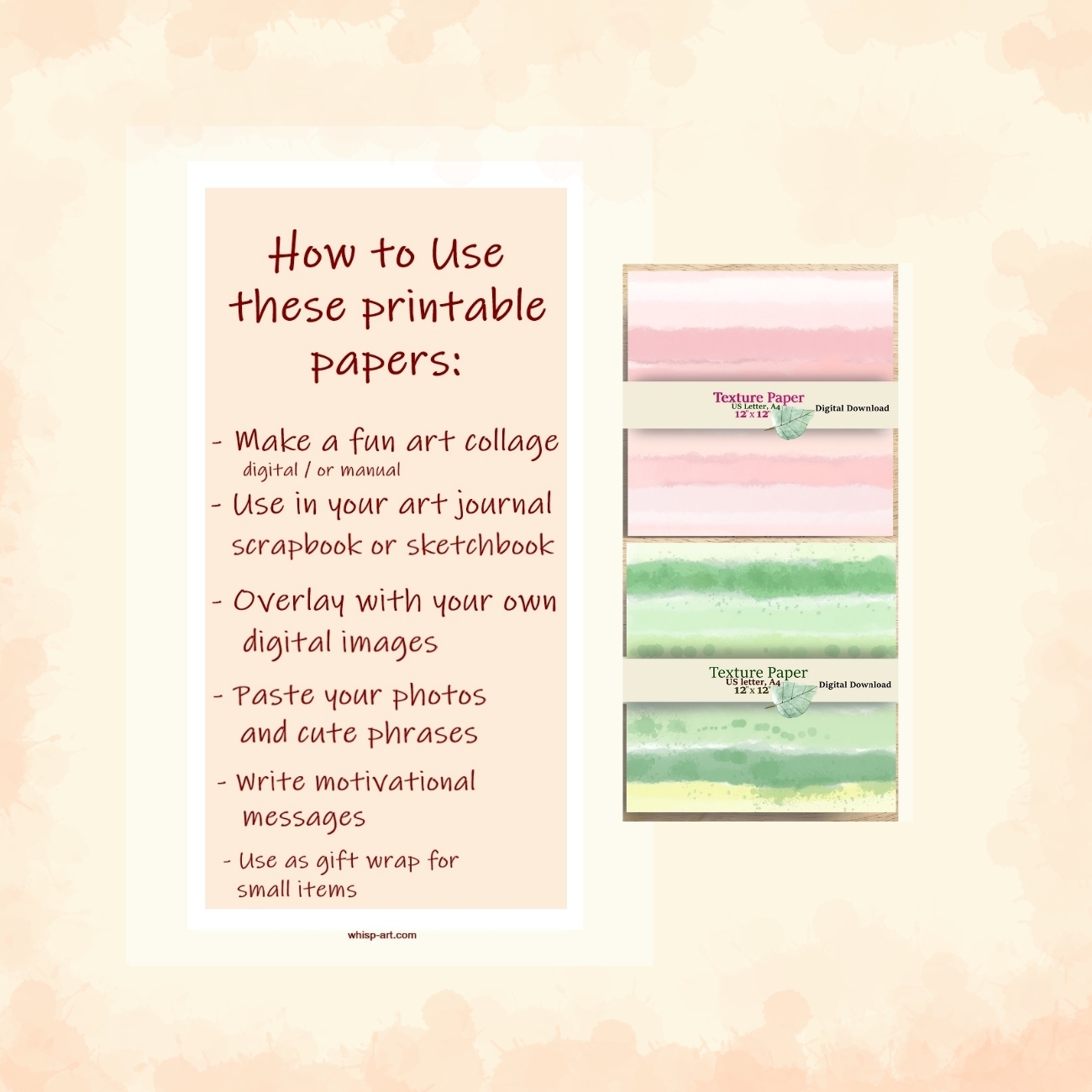 6 Creative Art making Ideas with free printable papers from my website