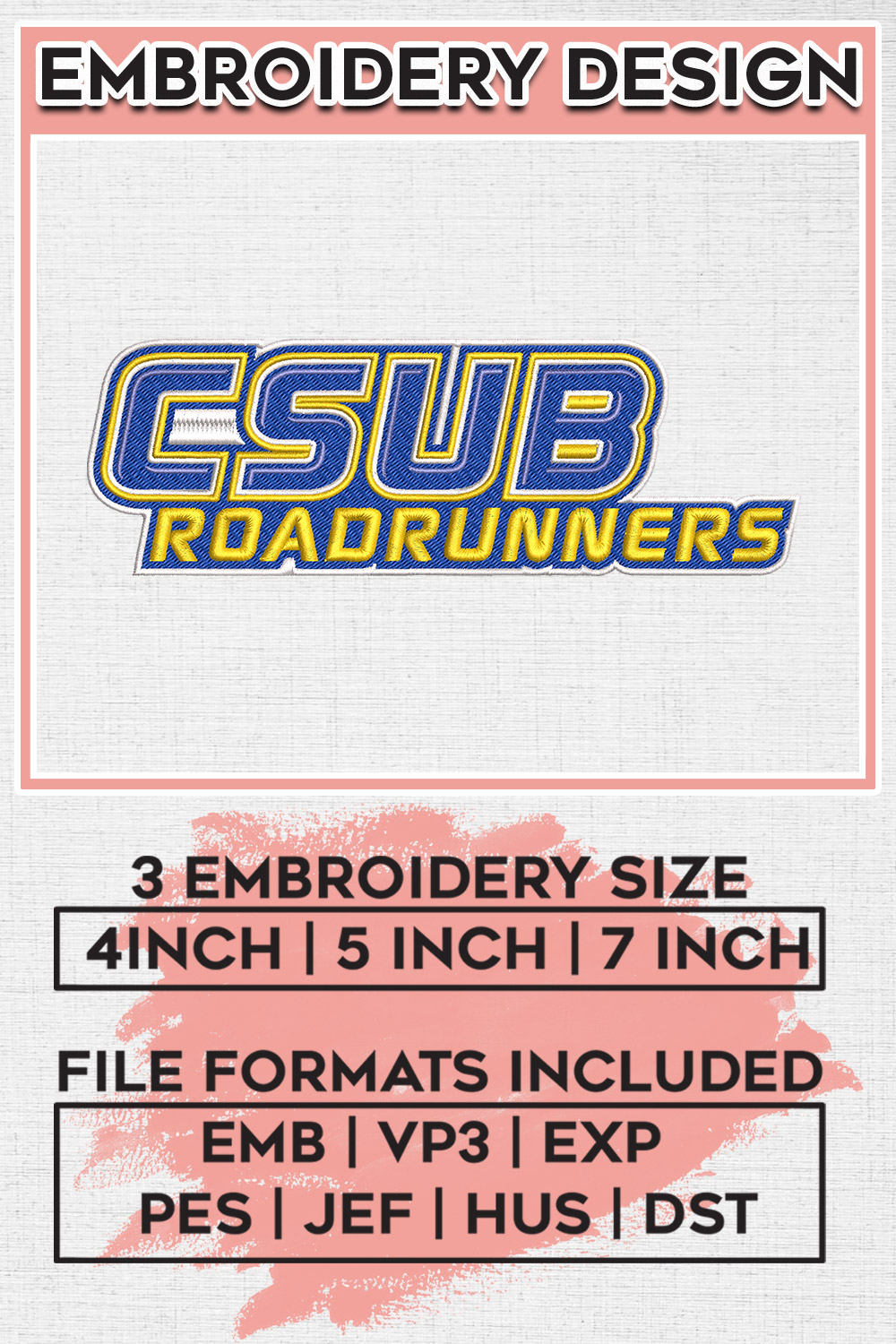 Cal State Bakersfield Roadrunners Wordmark Logo Embroidery Designs ...