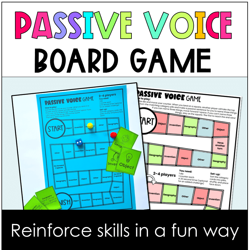 Shifts in Verb Voice and Mood Board Game 7th, 8th, 9th, 10th Grade Grammar