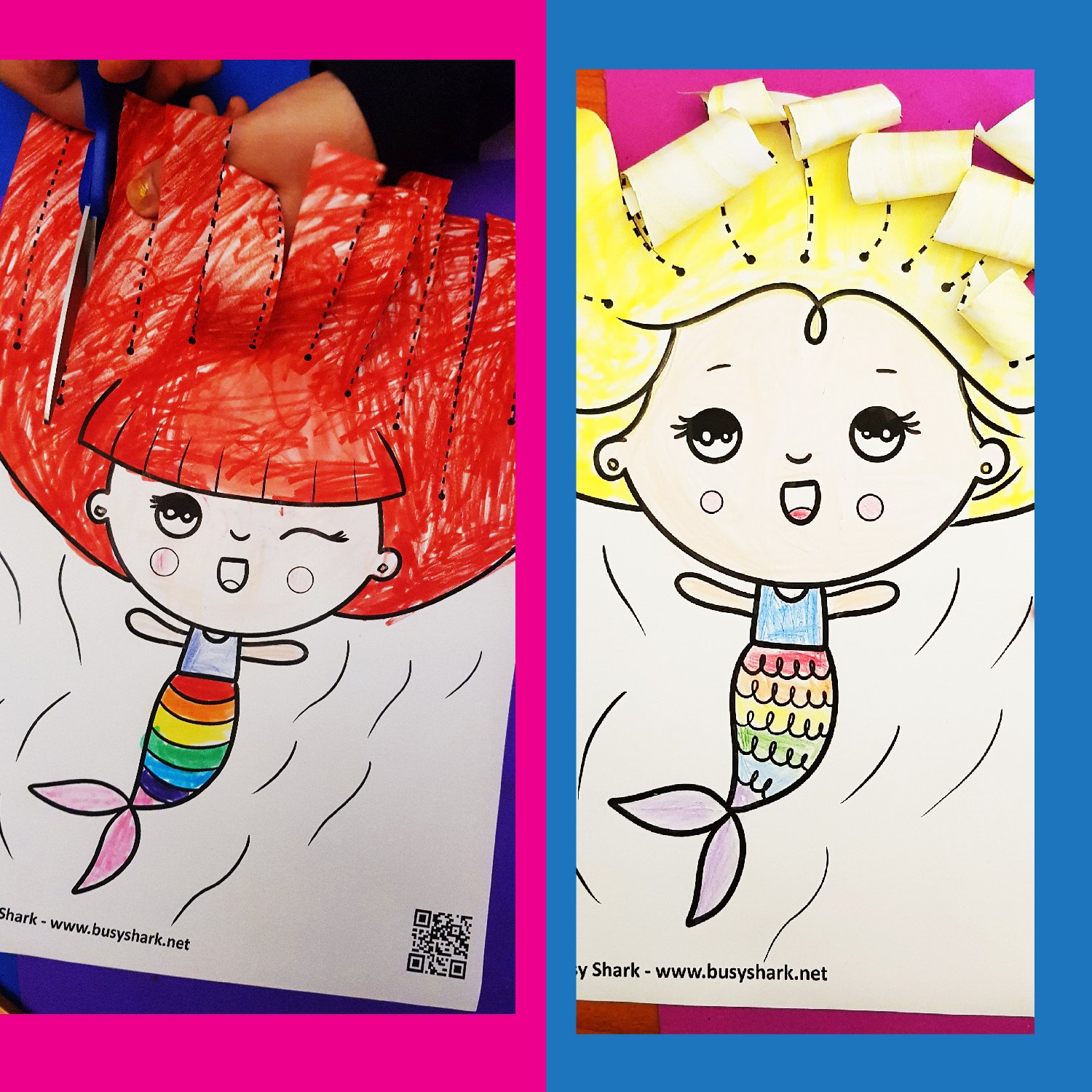 Mermaid scissors skills hair cut -4 Pages