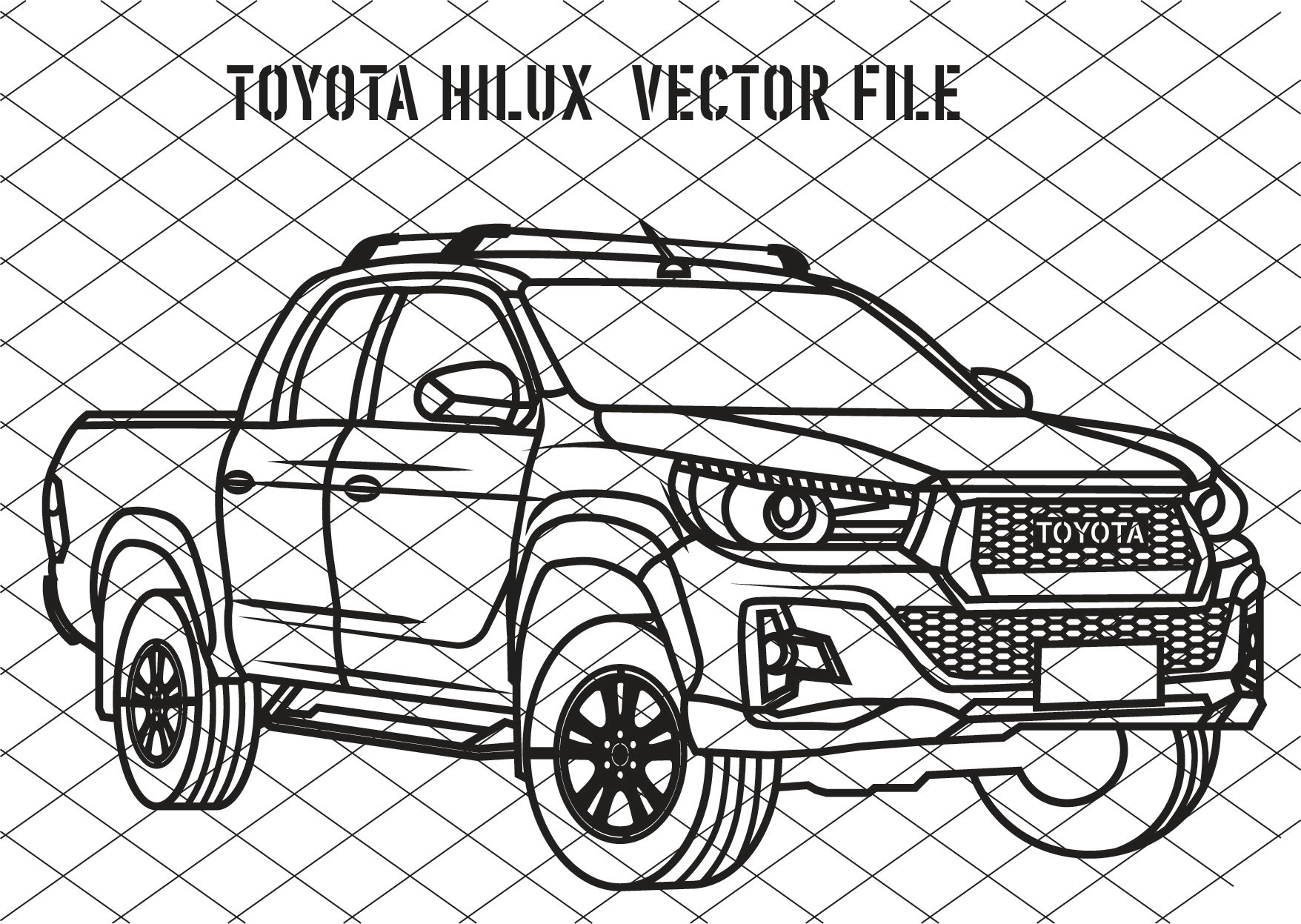 Toyota Hilux Vector DXF File for CNC Cutting | Digital Download - Payhip