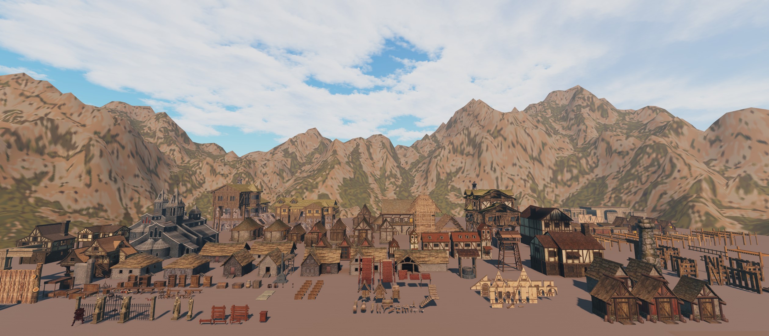 [EXCLUSIVE] Large Medieval Roblox Buildings & Props Pack