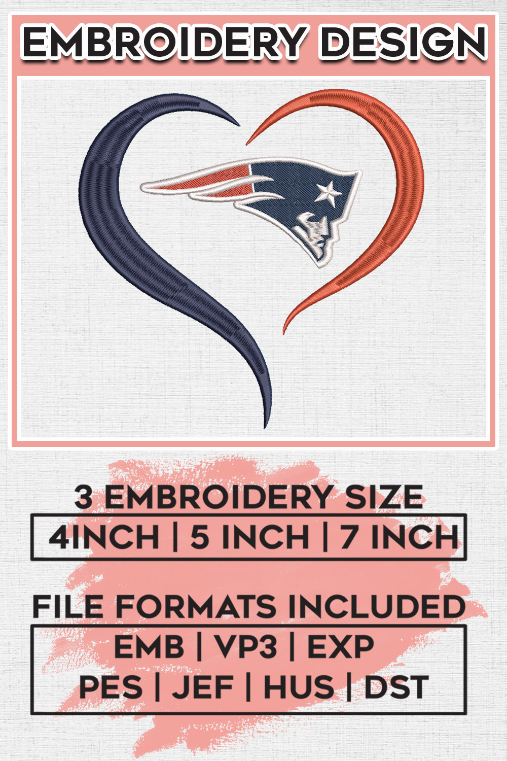 New England Patriots Machine Embroidery Designs, NFL Patriots, NFL Logo ...