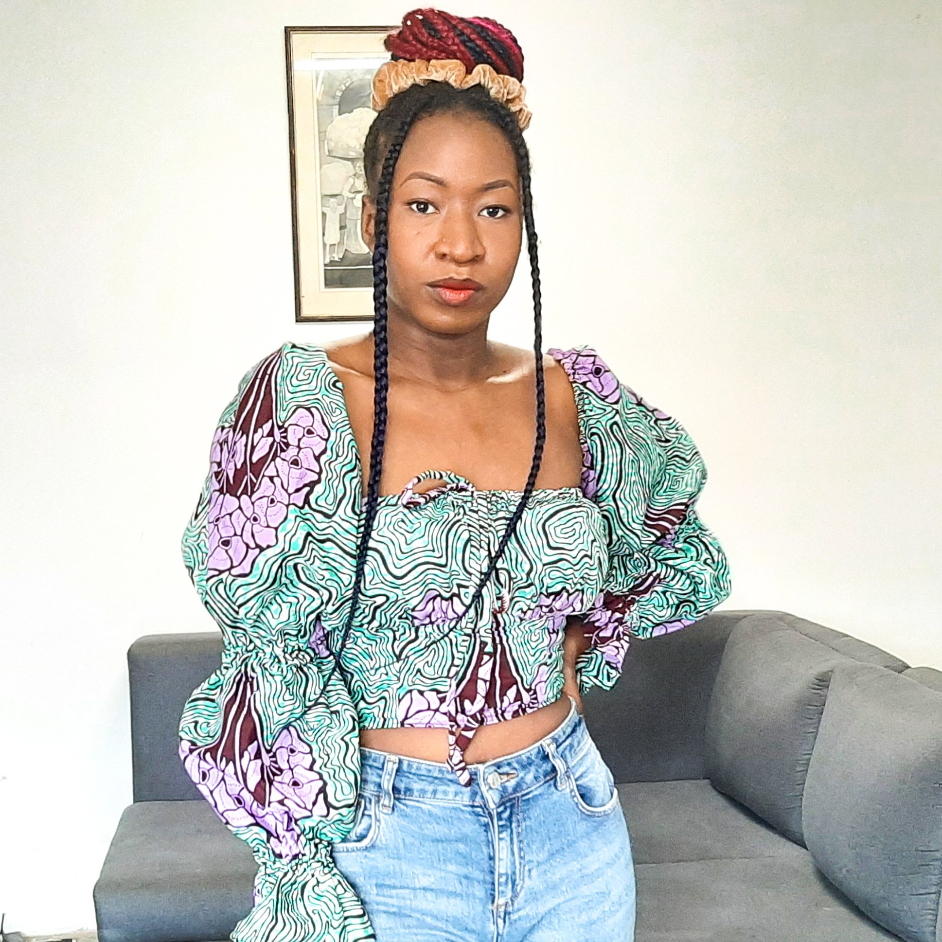 GRACE Milkmaid puff sleeves crop top sewing PDF pattern