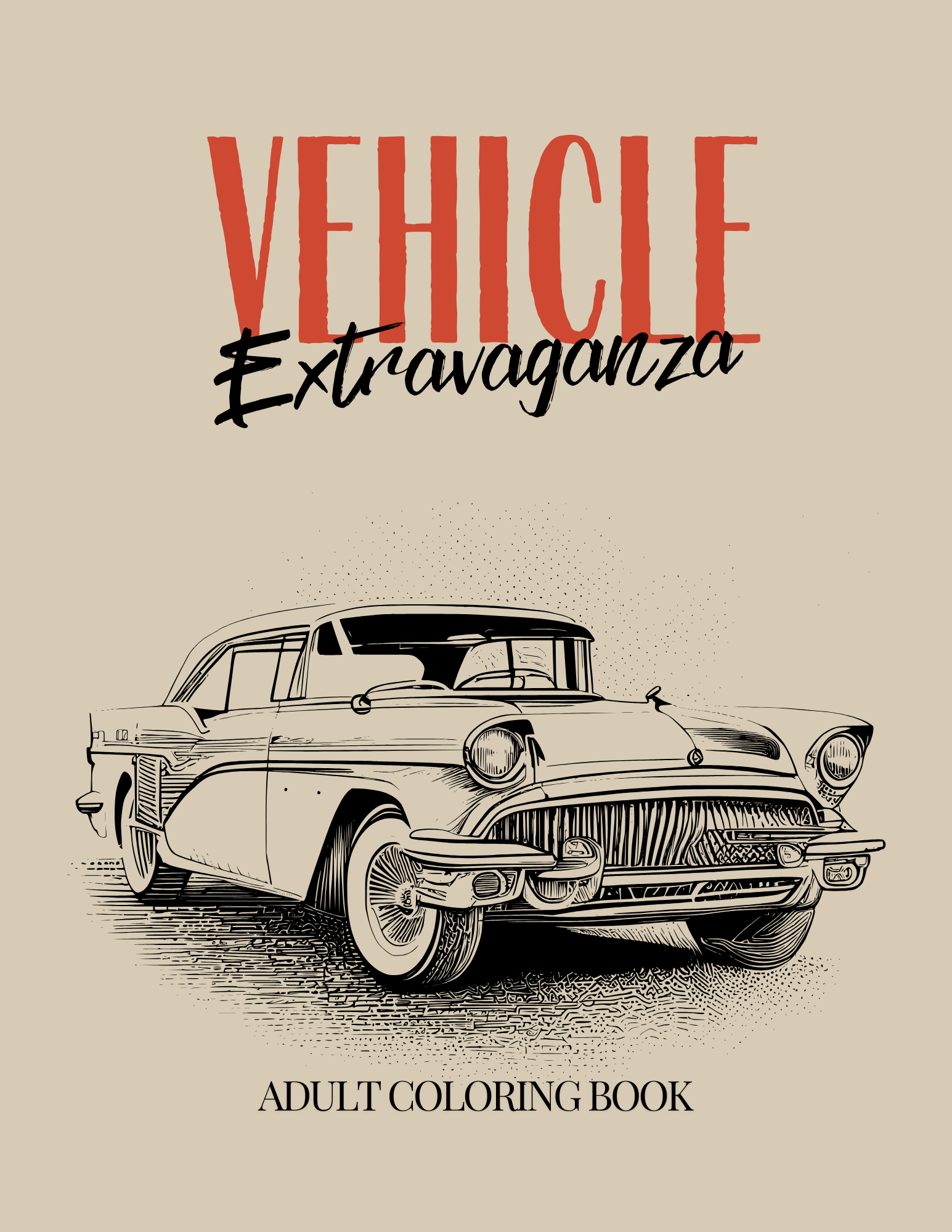Vehicle Extravaganza. Adult Coloring Book. PDF File for self printing ...
