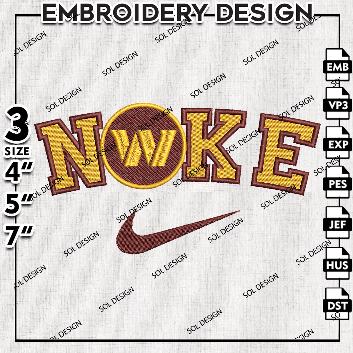 Ni.ke Washington Commanders Embroidery Designs, NFL Commanders, NFL ...