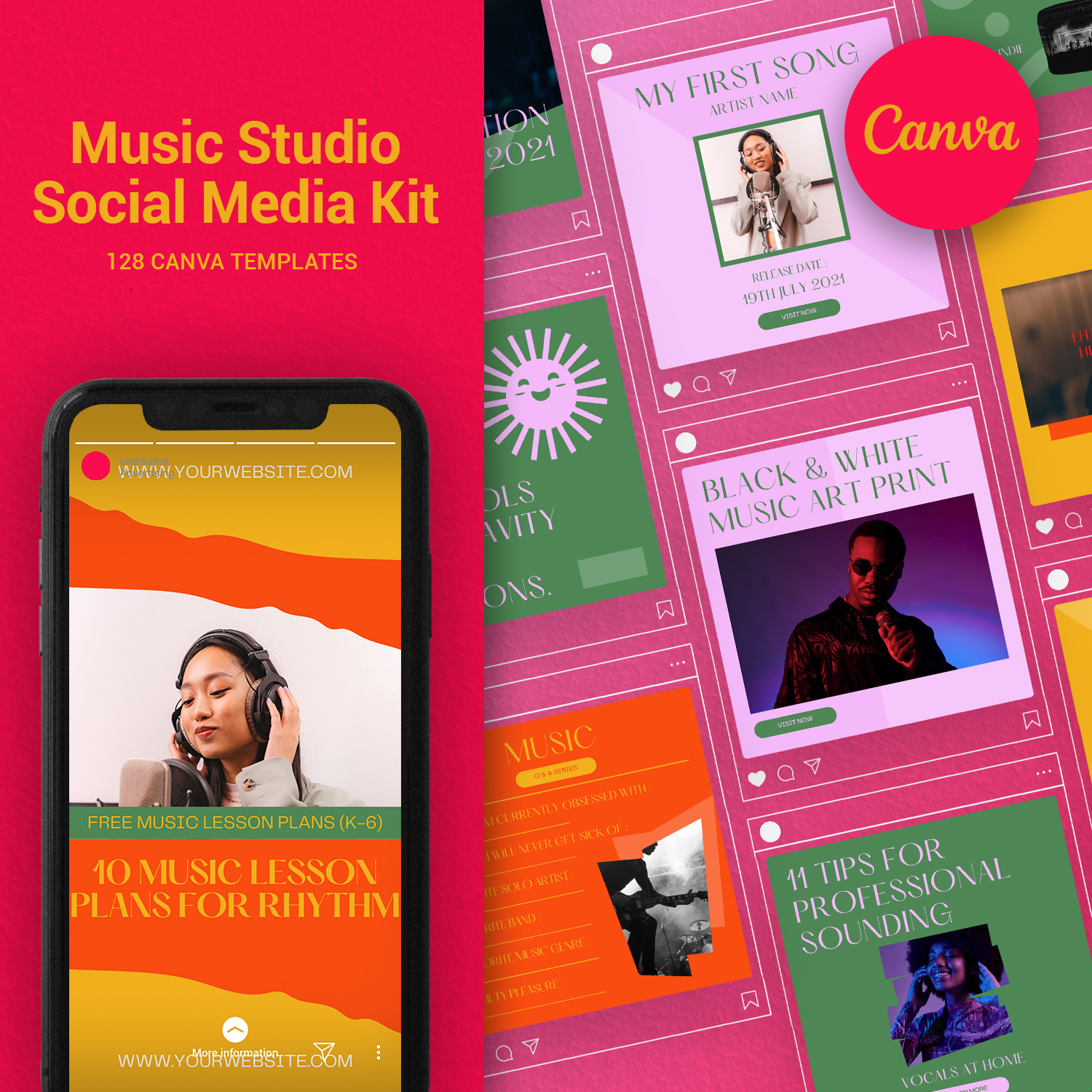 Rhythm Instagram Post Template | Instagram Highlight Covers for Music Studio - Payhip