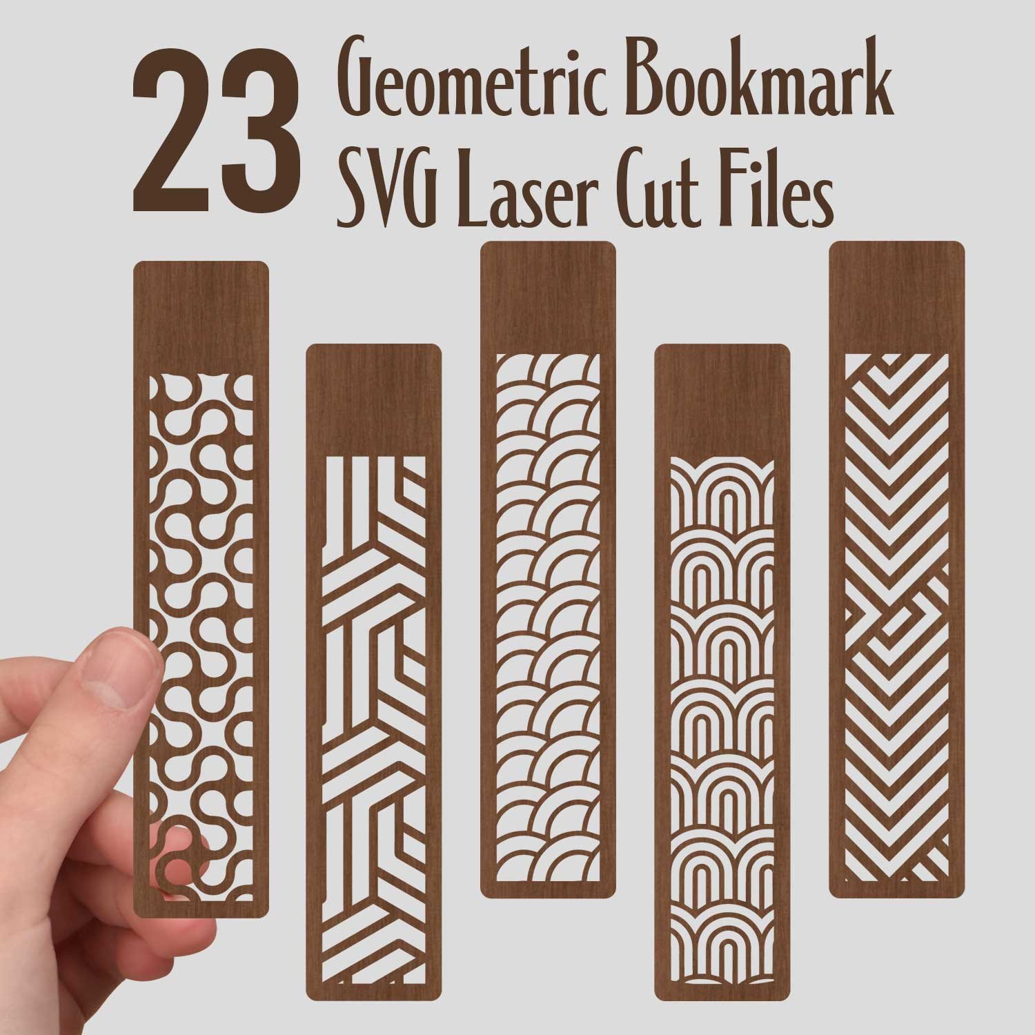 23 Geometric Pattern Bookmark SVG Laser Cut Files Template
