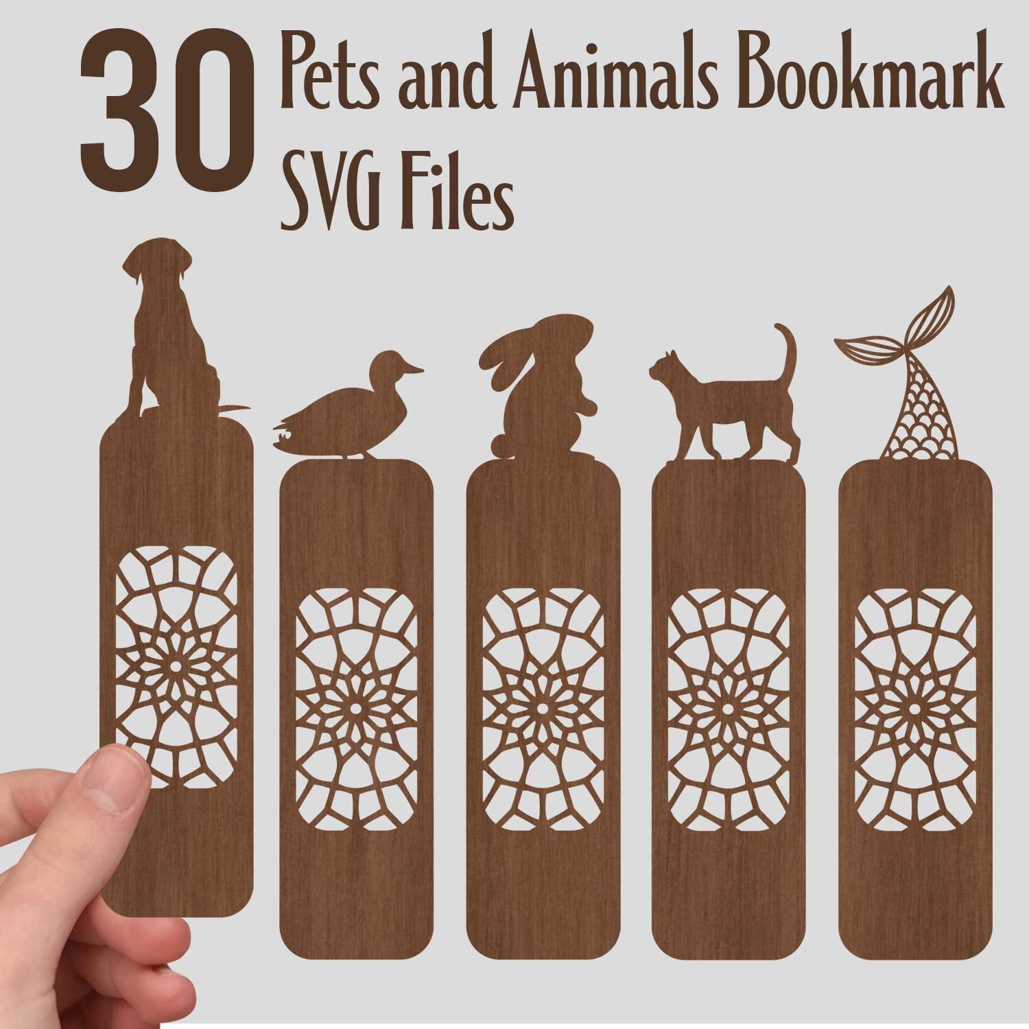30 Pets & Animals Bookmark SVG Laser Cut Files Template