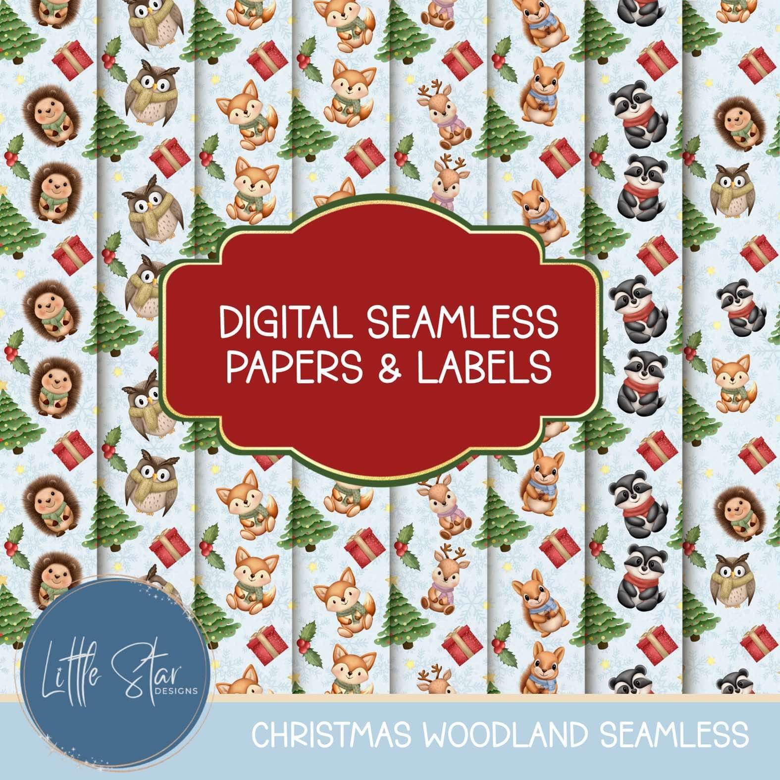 Woodland Christmas Seamless Digital Papers - Payhip