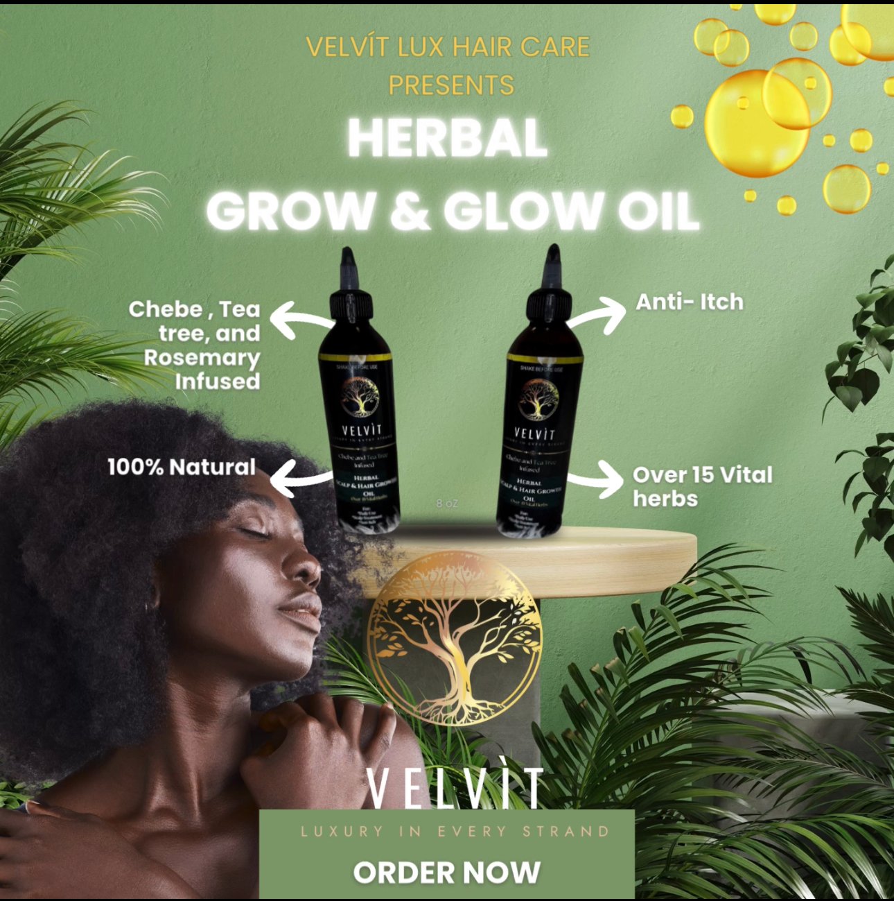 Pre-Order Velvìt Herbal Grow & Glow Oil - Payhip