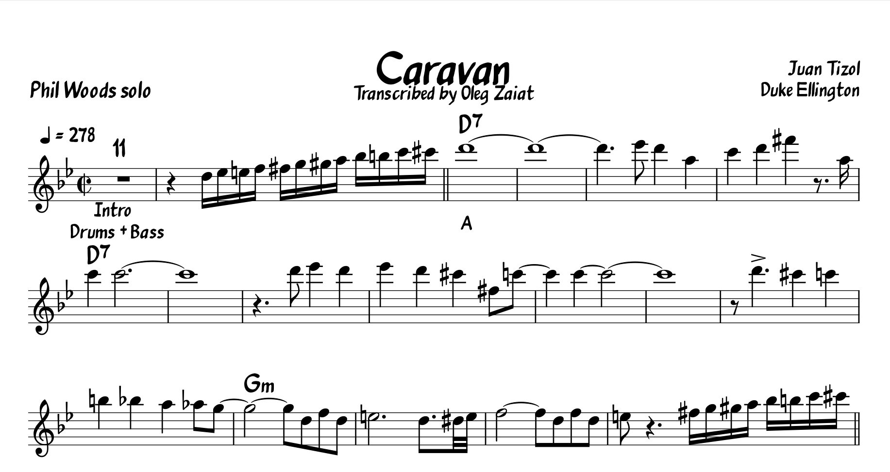 Phil Woods - Caravan, tenor sax (transcription) - Payhip