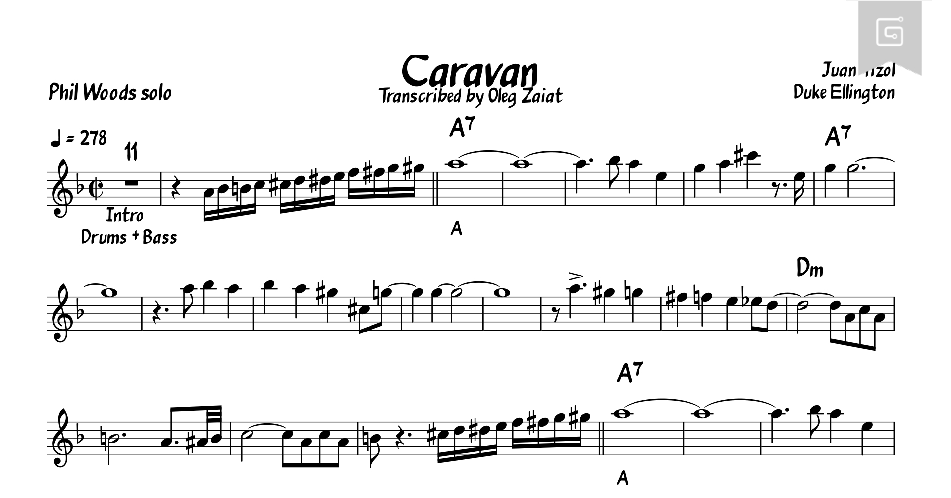 Phil Woods - Caravan, alto sax (transcription) - Payhip
