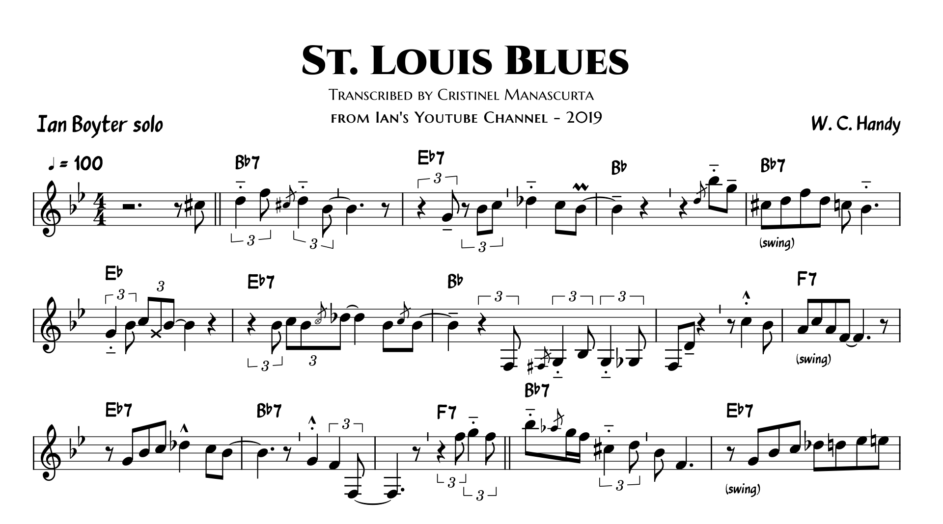 Ian Boyter - St Louis Blues, piano - Payhip