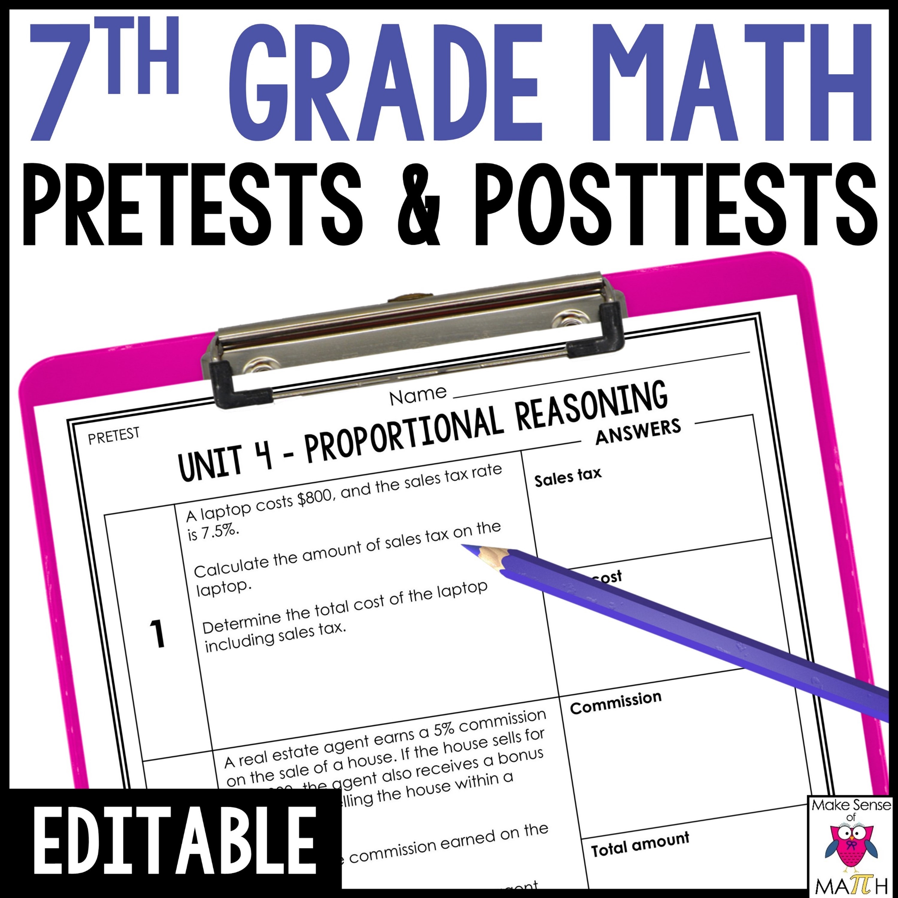 Make Sense of Math - 7th Grade Math