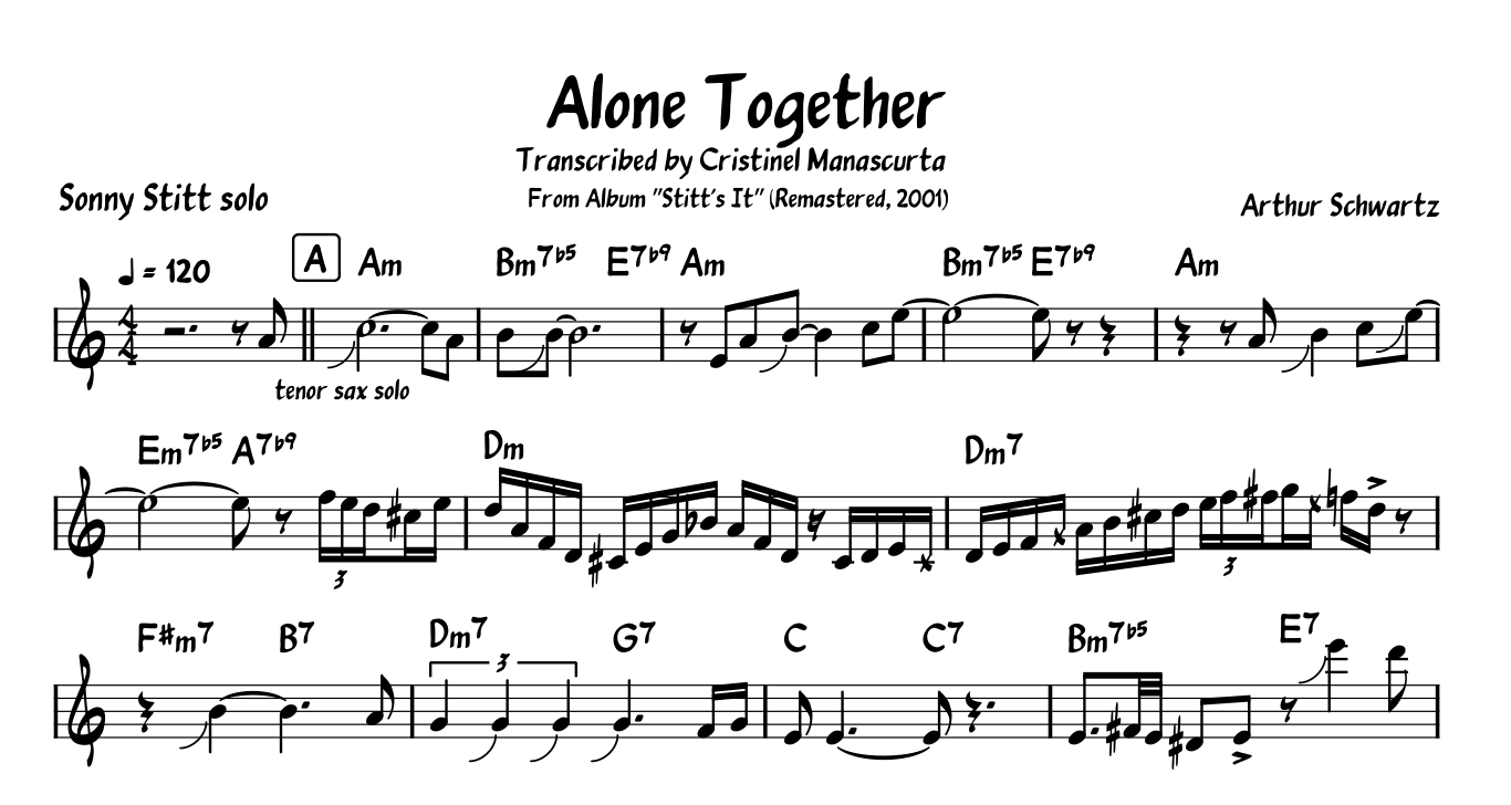 Sonny Stitt - Alone Together, alto sax - Payhip