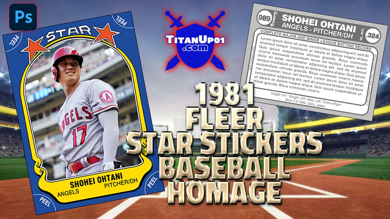 1981 Fleer Star Stickers Baseball Homage Photoshop PSD Templates