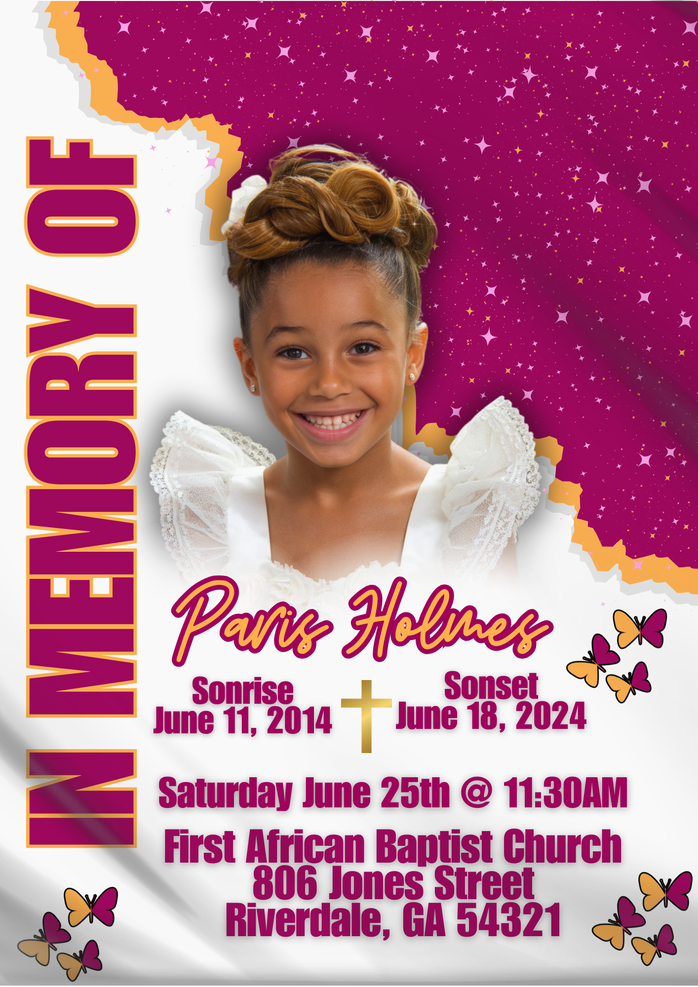 Child Obituary Death Announcement - Payhip