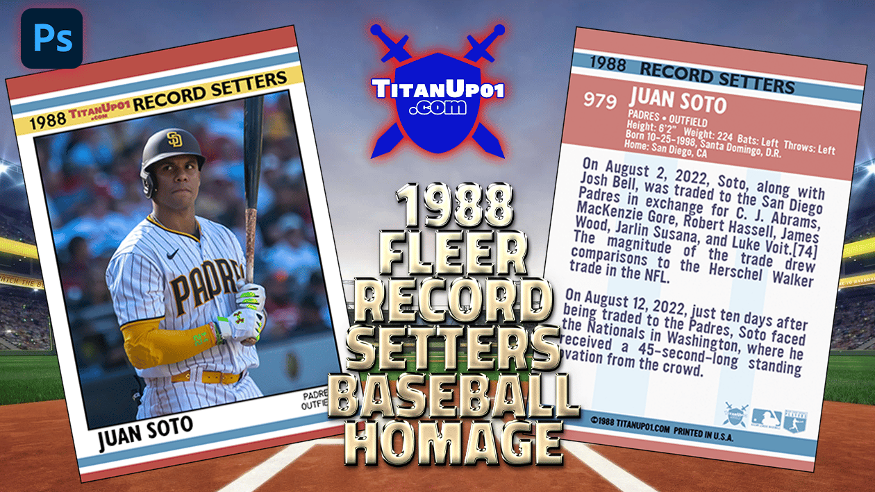 1988 Fleer Record Setters Baseball Homage Photoshop PSD Templates