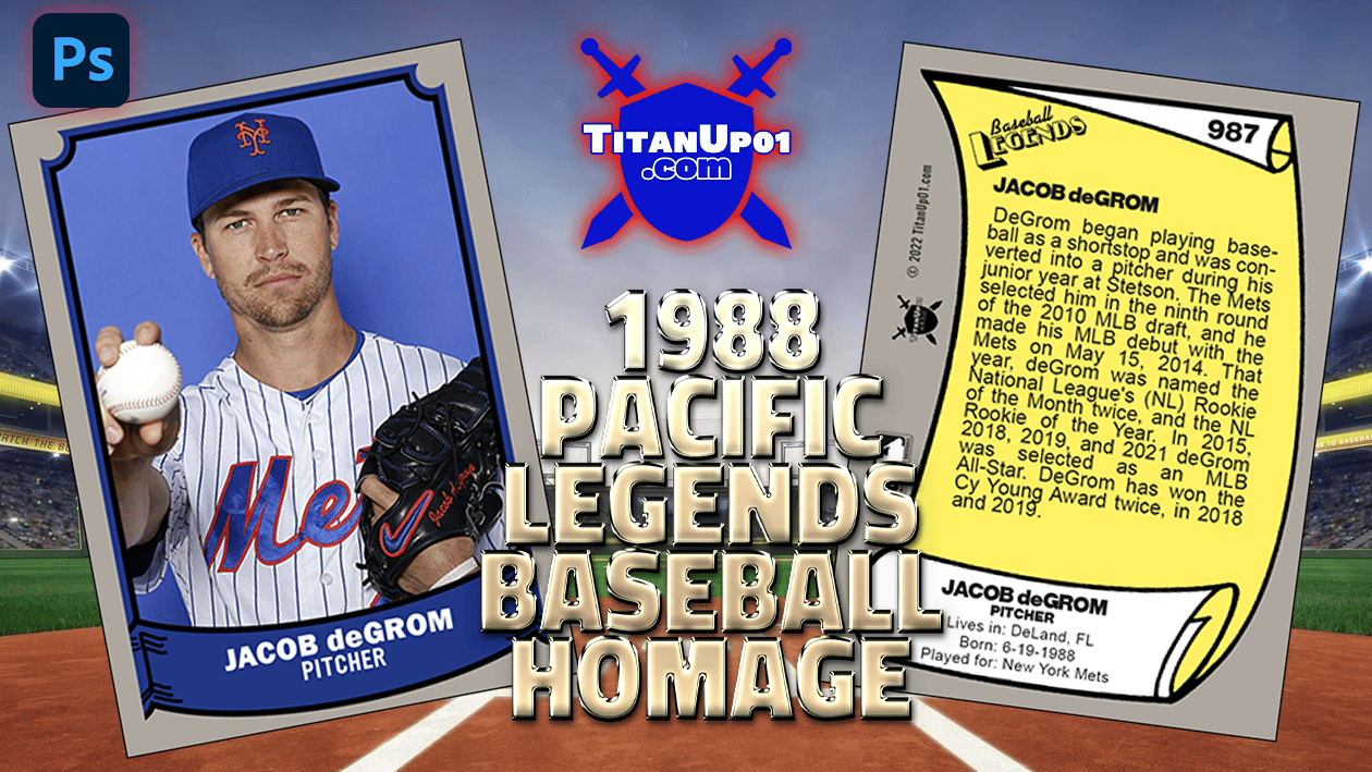 1988 Pacific Baseball Legends Homage Photoshop PSD Templates