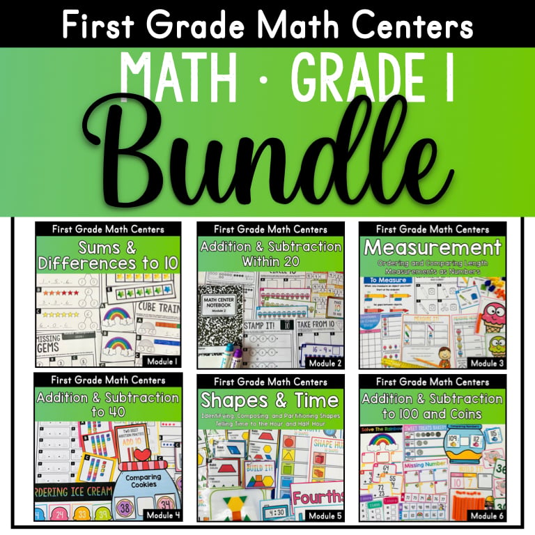 First Grade Math Centers BUNDLE - Modules 1-6