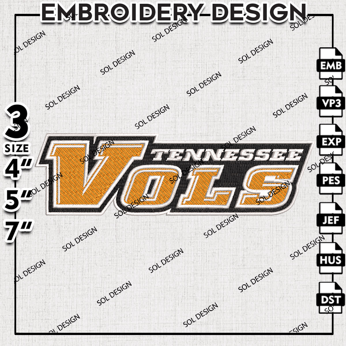 Tennessee Volunteers Wordmark Logo Embroidery Designs, NCAA Volunteers ...