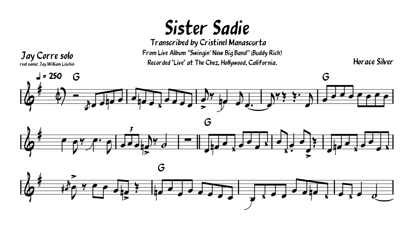 Jay Corre - Sister Sadie, piano - Payhip