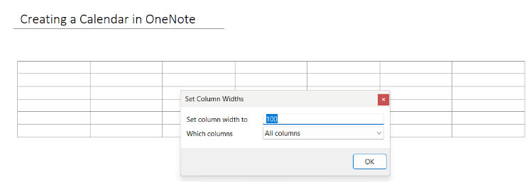 How to make a useful Editable Calendar in OneNote