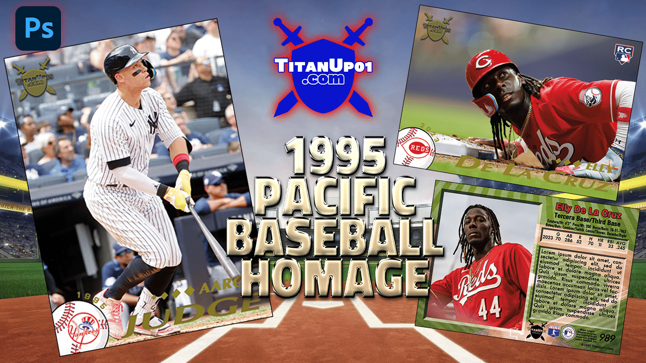 1995 Pacific Baseball Homage Photoshop PSD Templates