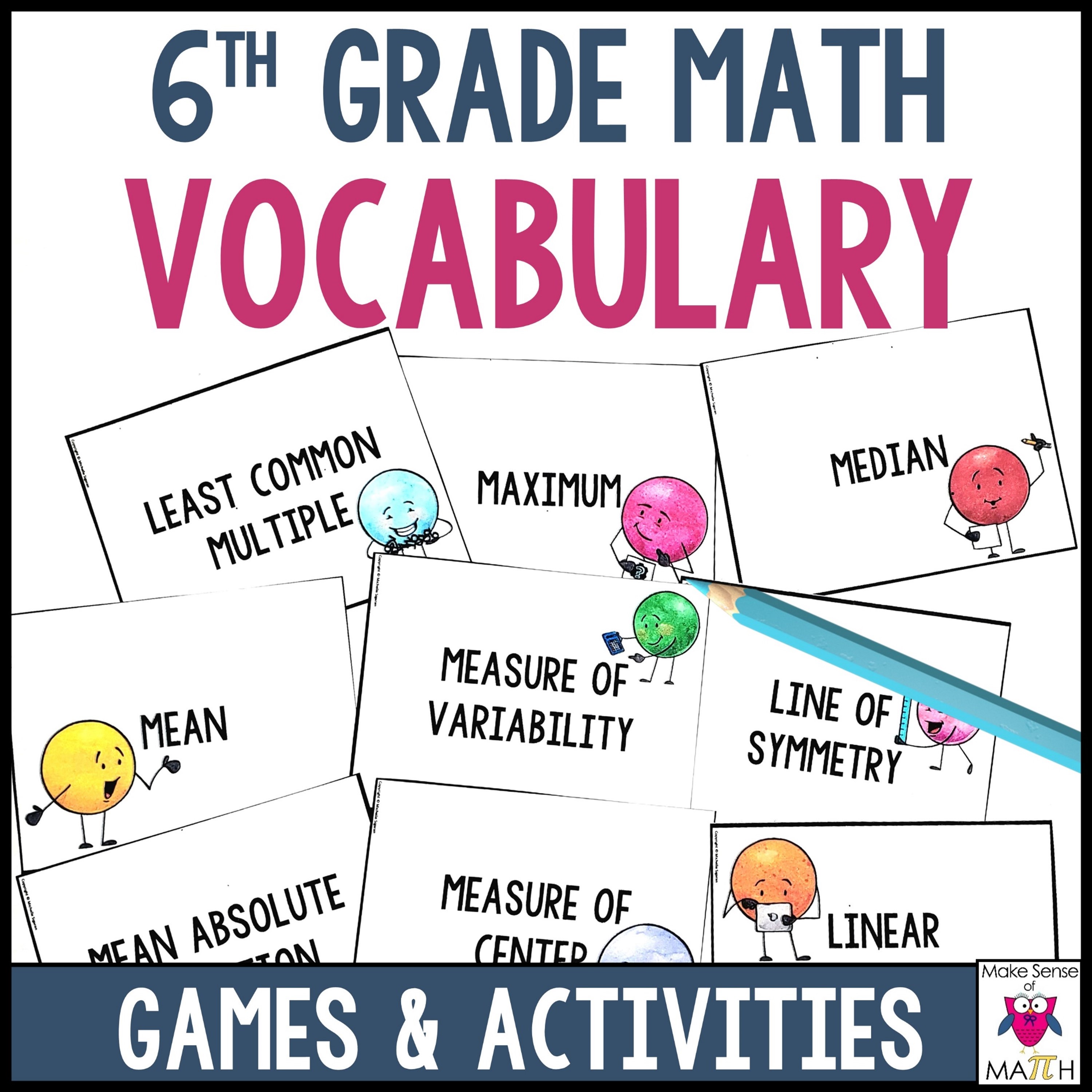 6th Grade Math Vocabulary Activities and Games