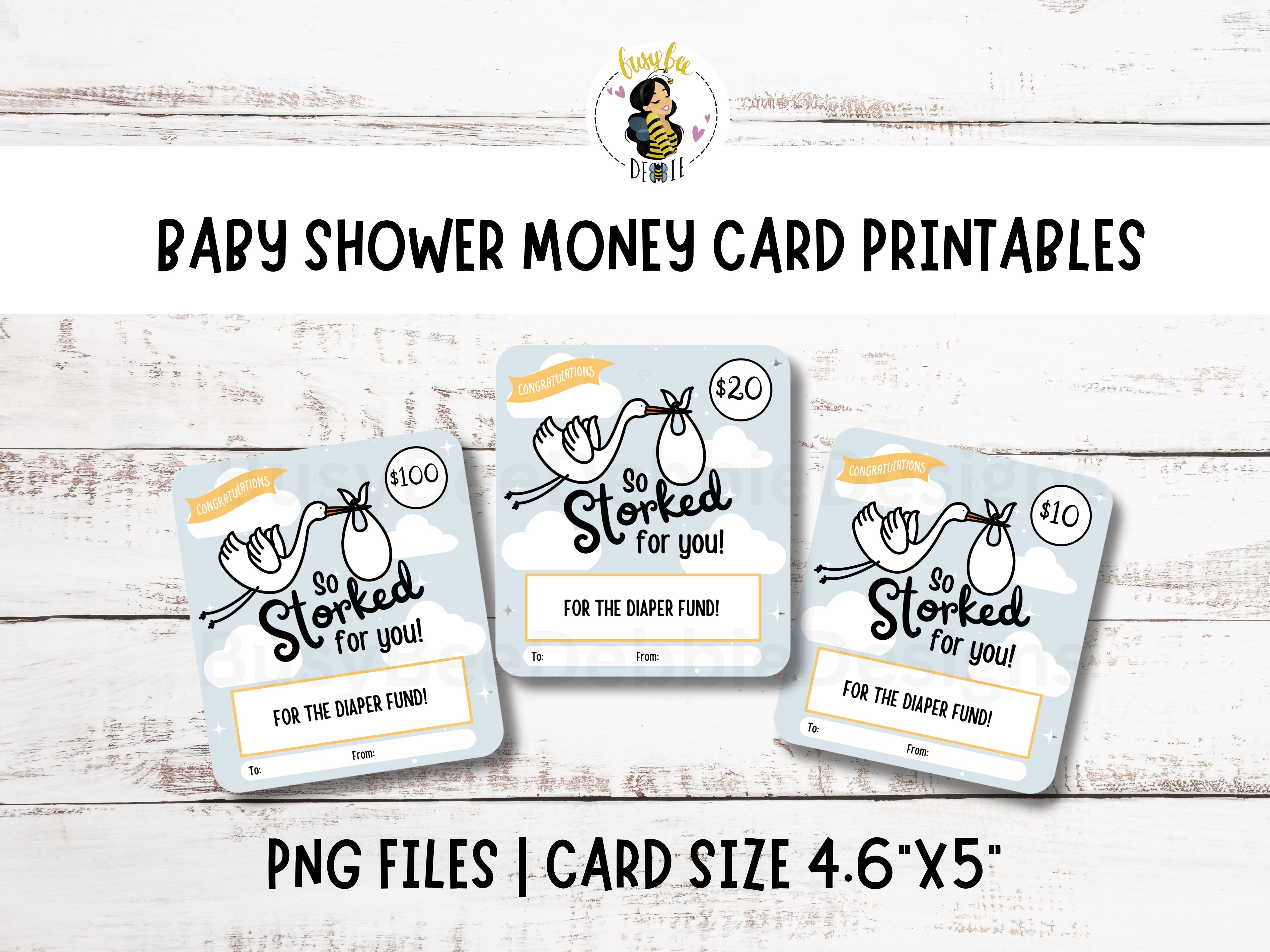So Storked For You! Printable Greeting Card | Baby Shower Gift | Money ...