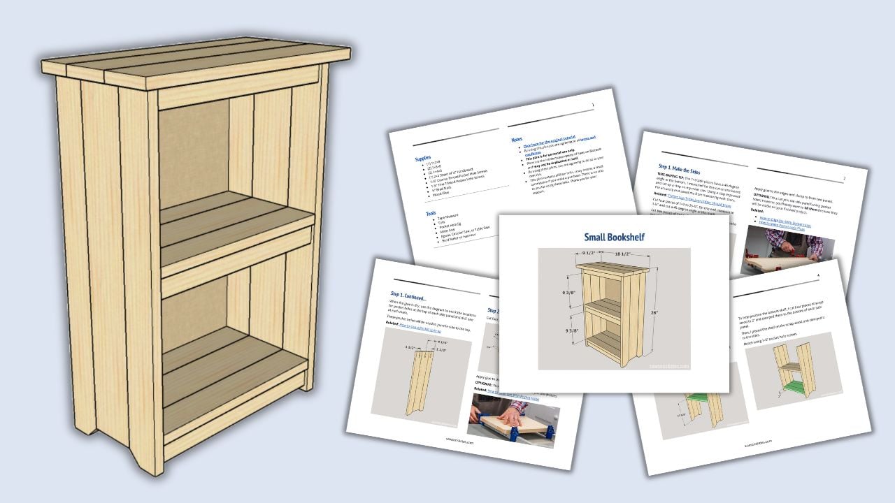 Small Bookshelf PDF Plan
