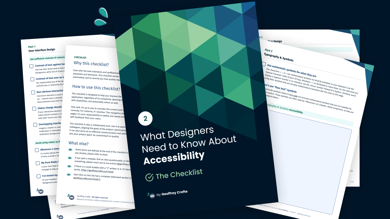 Checklist: What Designers Need to Know About Accessibility