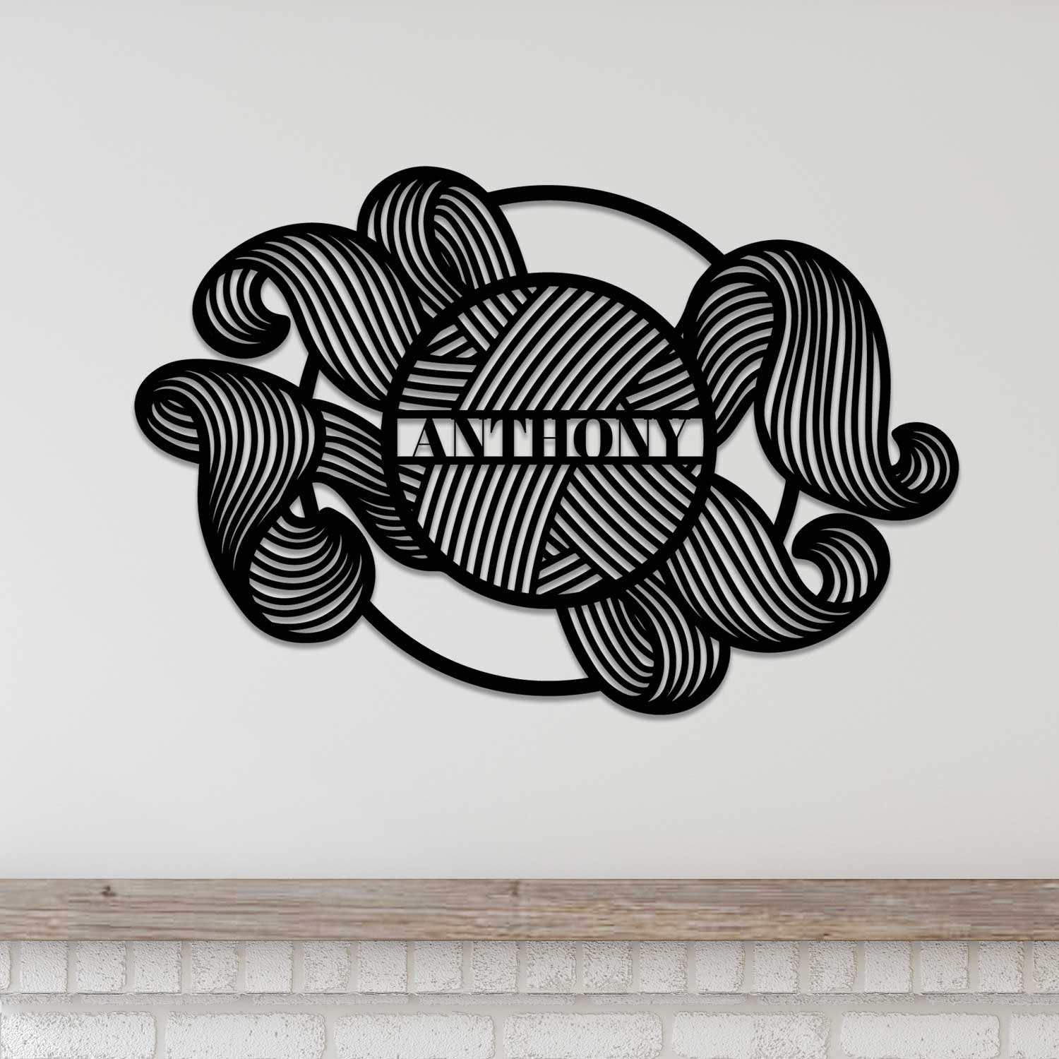 Swirls Split Monogram Welcome Sign Laser Cut Files & SVG Files Template