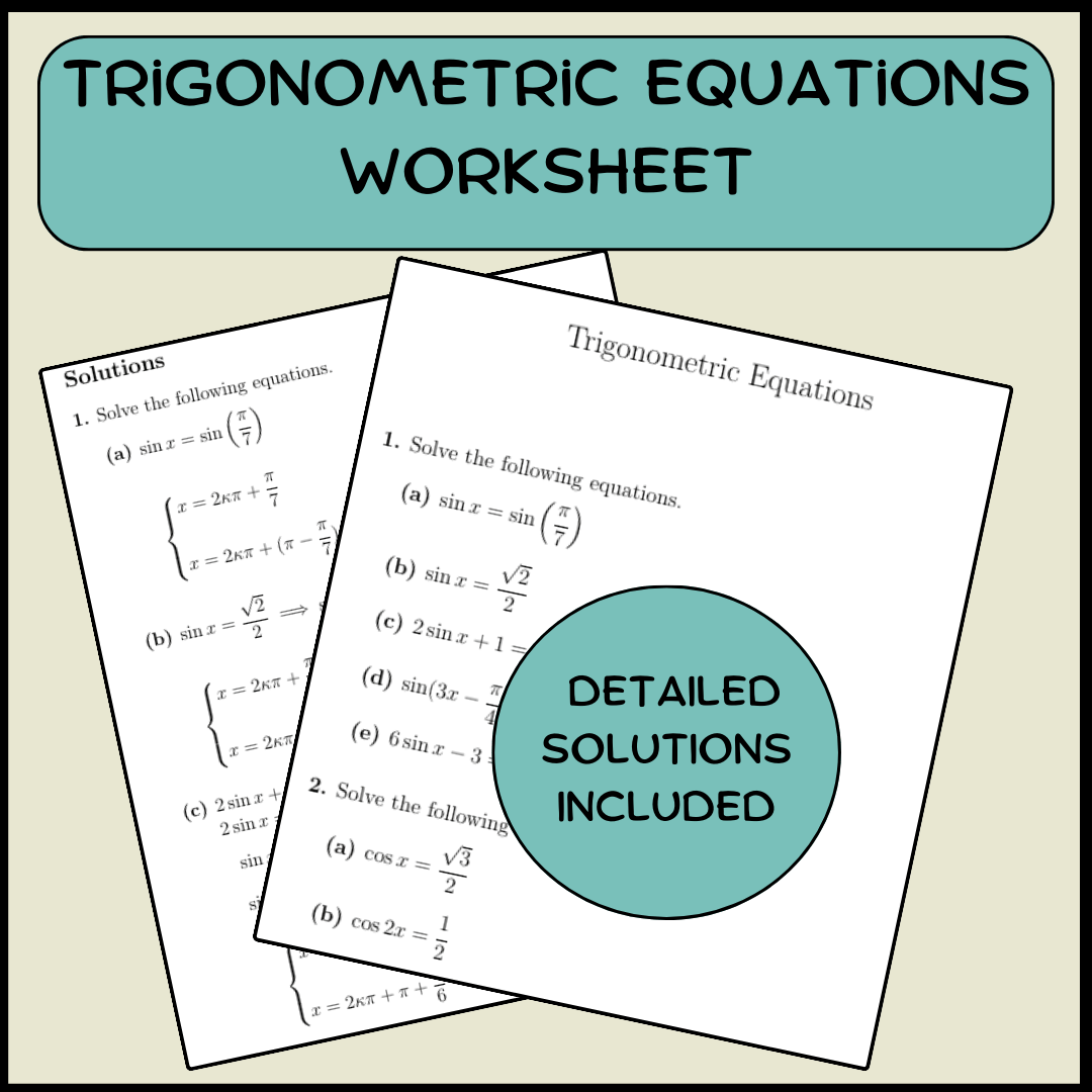 Trigonometric Ratios Worksheet No 2 (with solutions)