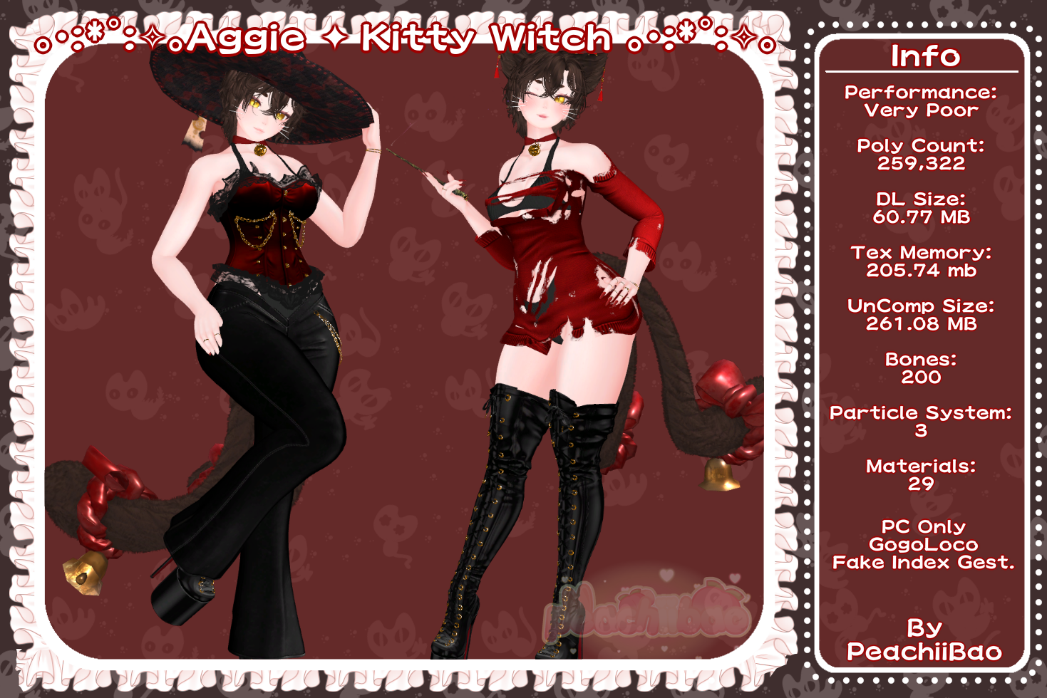 Aggie! Kitty Witch! (3.0 VRChat Avatar) PC Only - Payhip